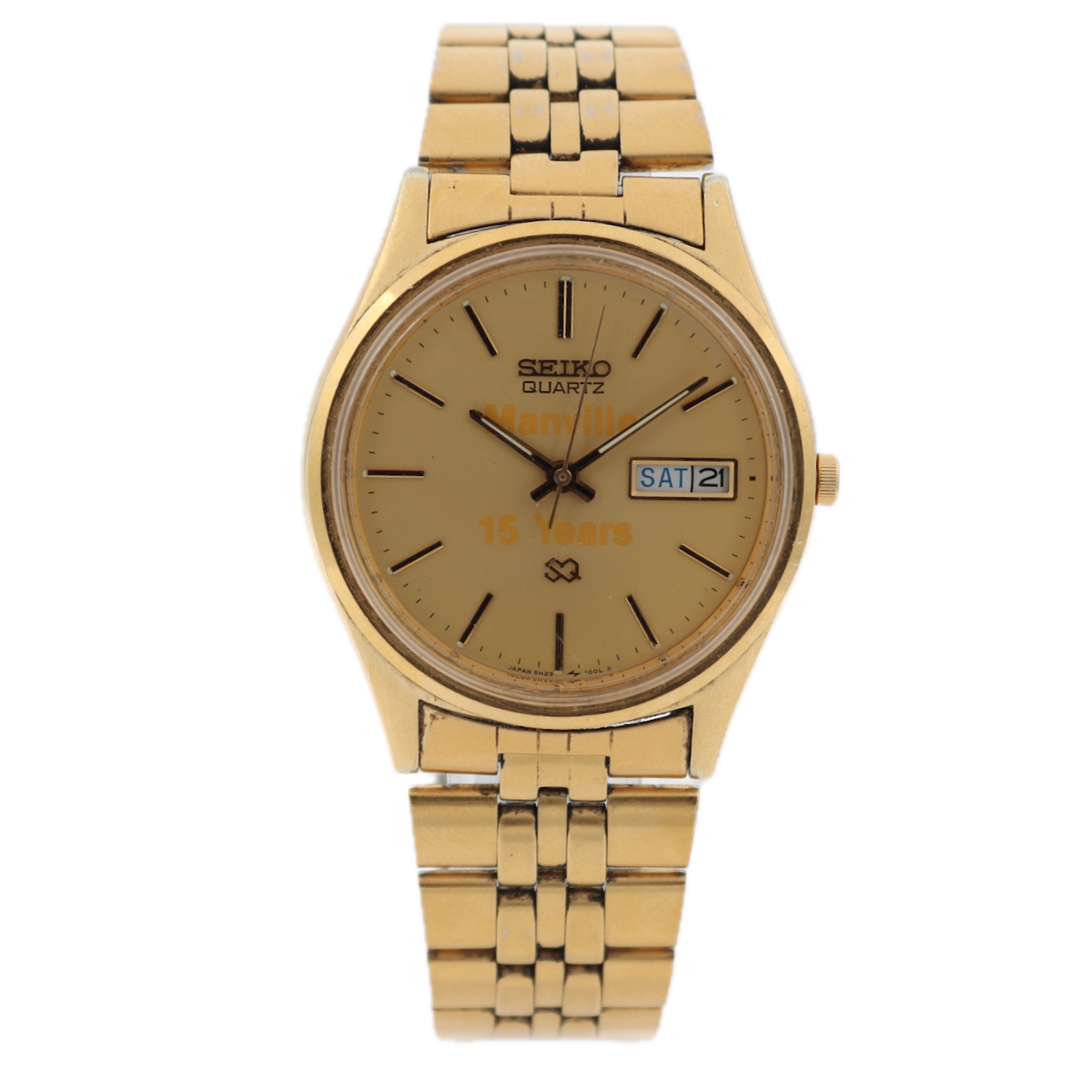 Vintage Seiko 5H23-7009 Gold Dial Men's Quartz Wristwatch 5H23A Japan – thewatchpreserve