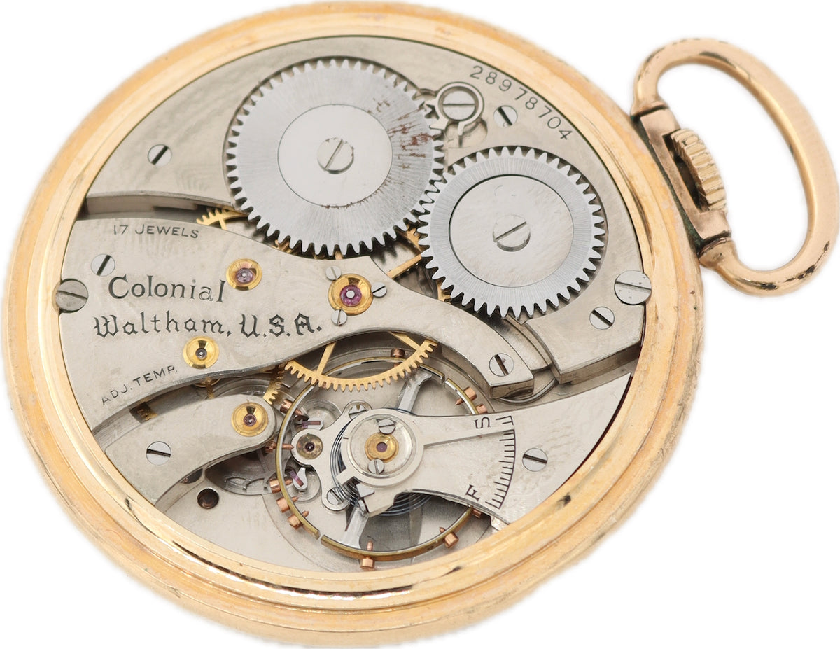 Antique 12S Waltham Colonial Mechanical Open Face Pocket Watch No. 217 ...