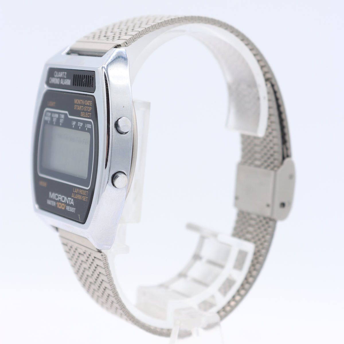 Vintage Micronta Chrono-Alarm Men's Quartz LCD Wristwatch Steel & Chro ...