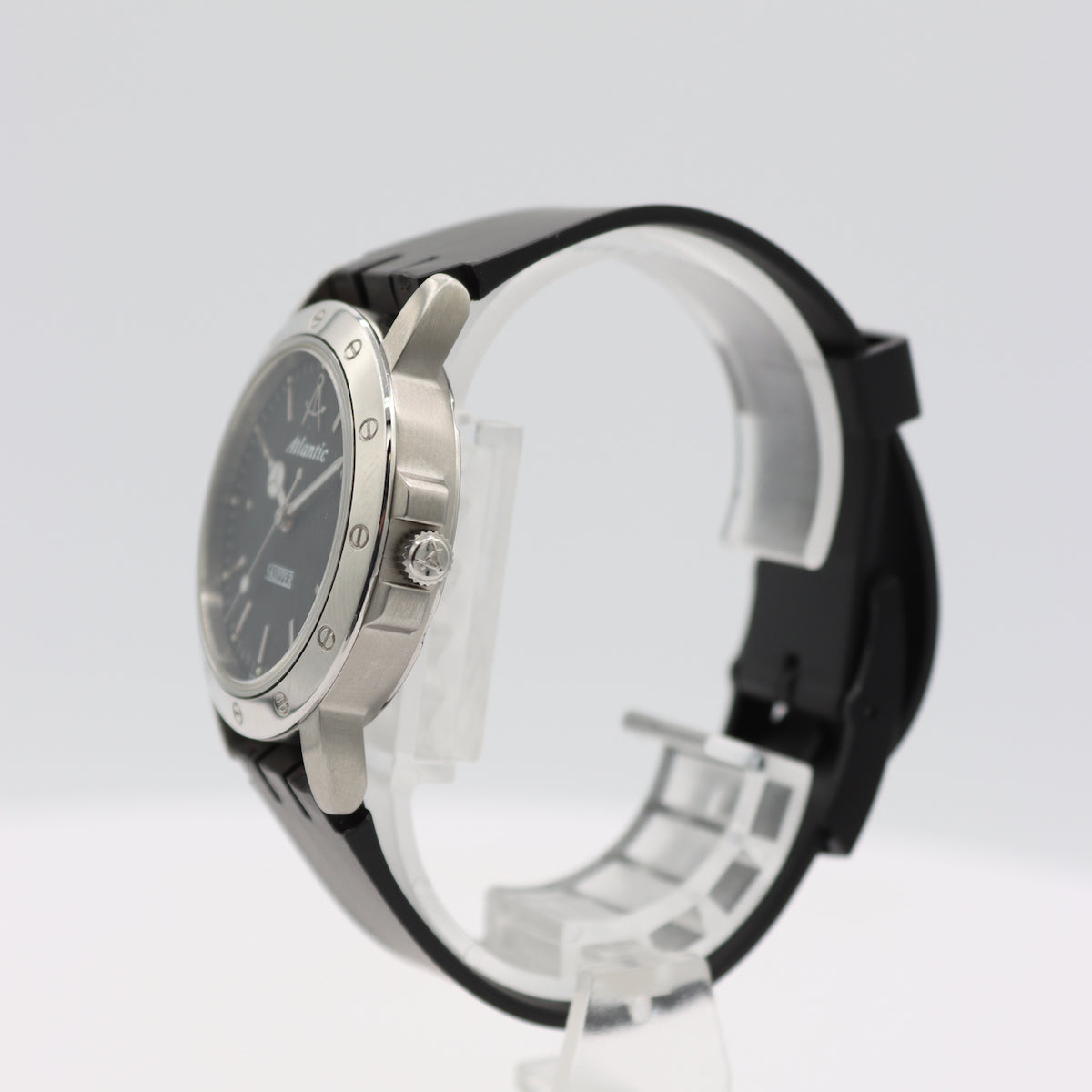 Vintage Atlantic 3404 Skipper Men's Automatic Wristwatch Swiss Stainle ...