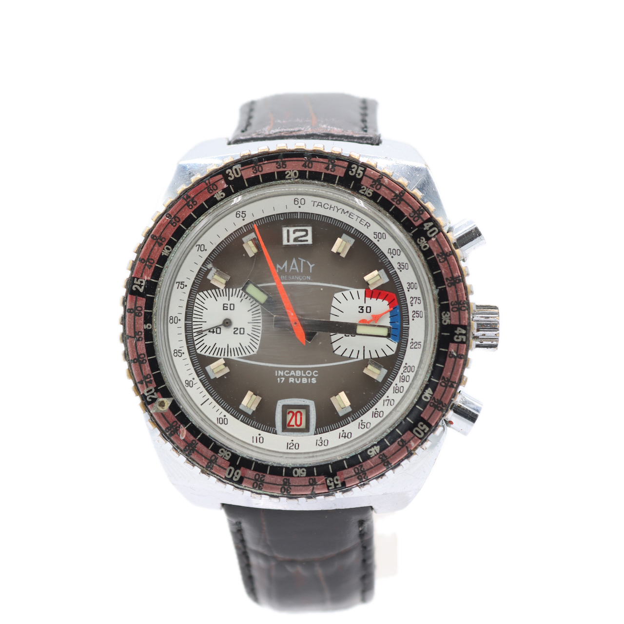 Vintage Maty Besancon Surfboard Dial Men's Chronograph Wristwatch Valj ...