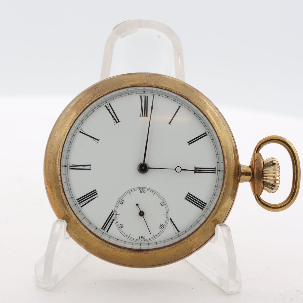 Antique Longines Huggins Sharon Wis. Mechanical Pocket Watch Gold Tone ...