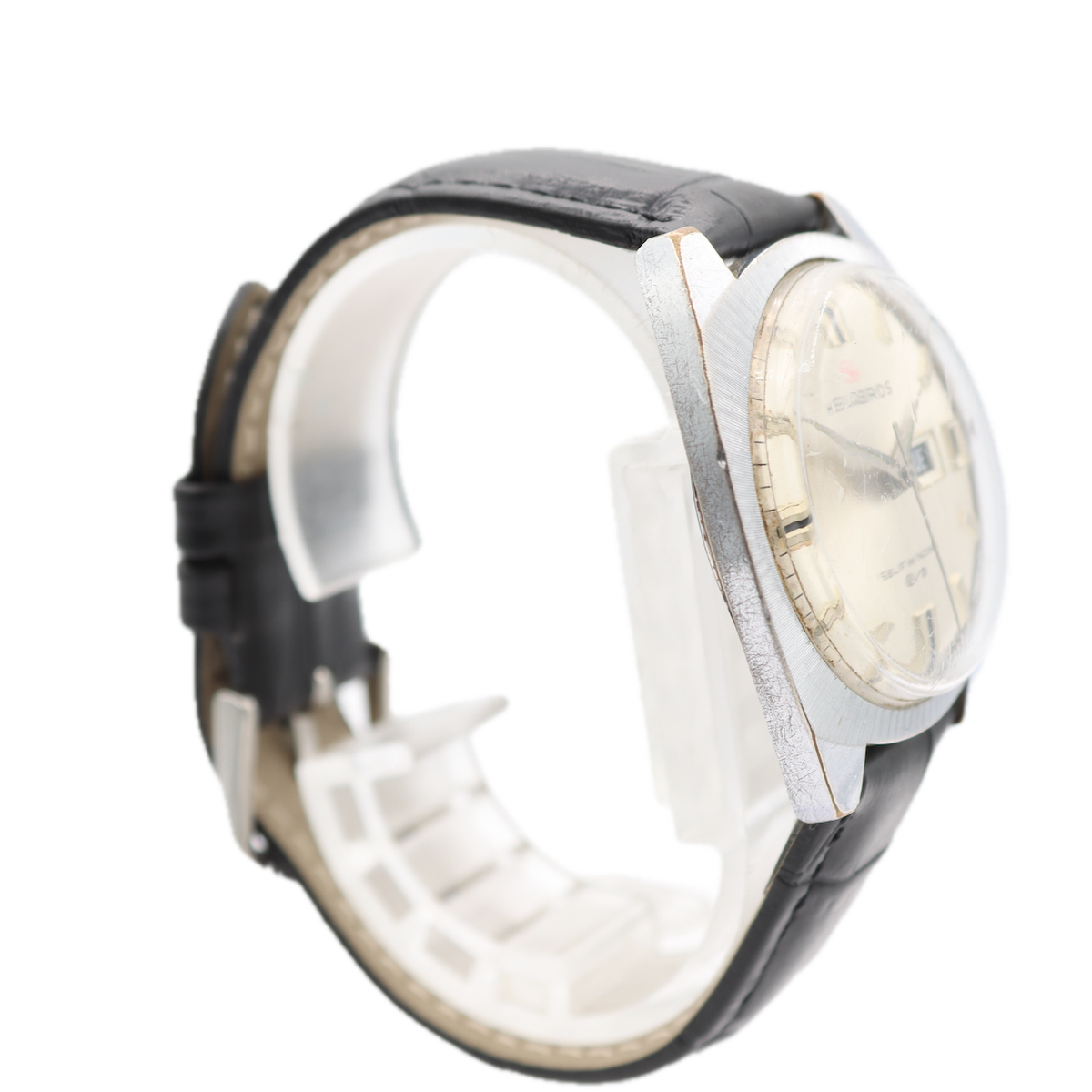 Vintage 34mm Helbros Day Date Men's Automatic Wristwatch Chrome Plated ...