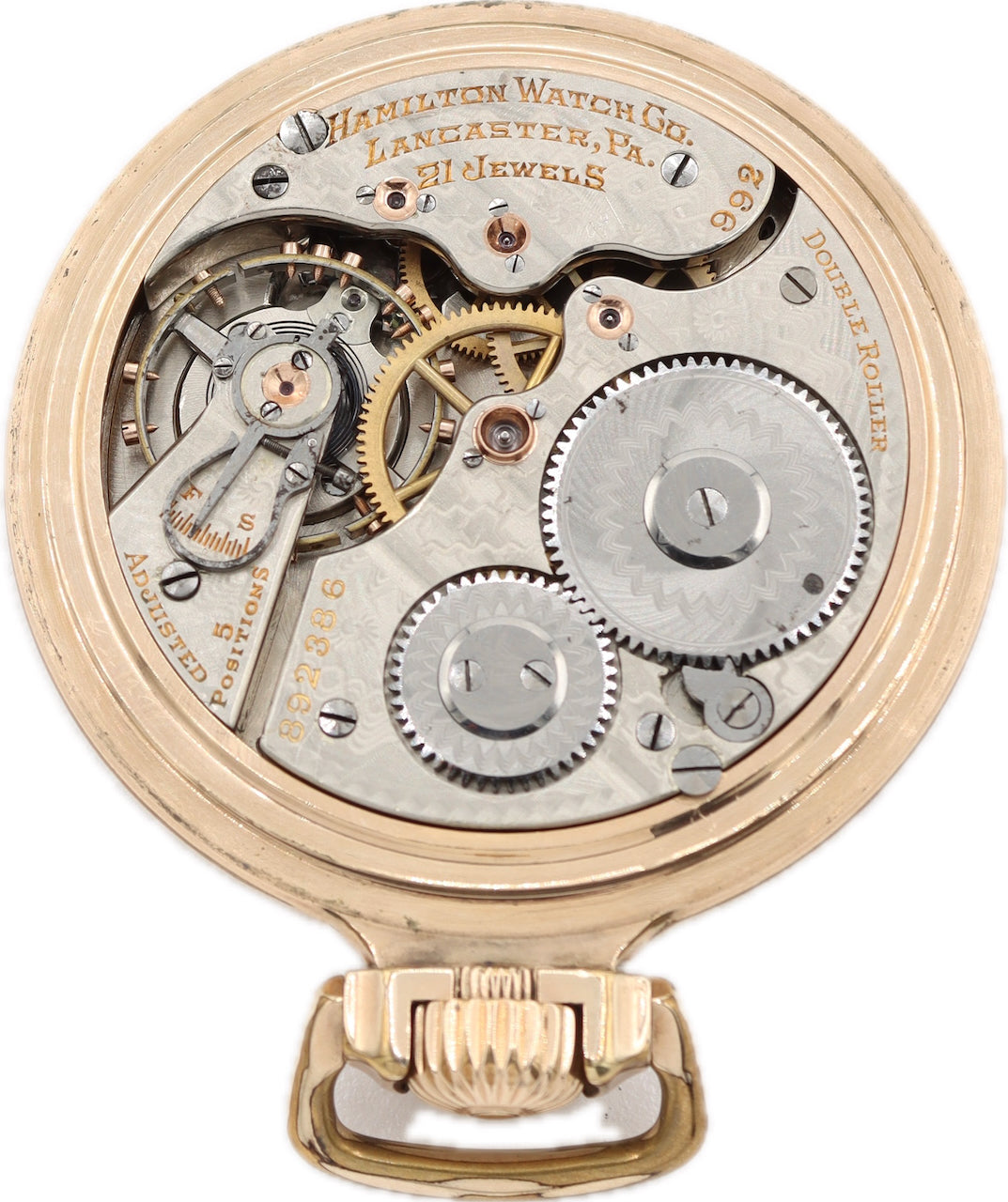 Antique 16S Hamilton Coin Edge Mechanical Railroad Pocket Watch 992 10 ...