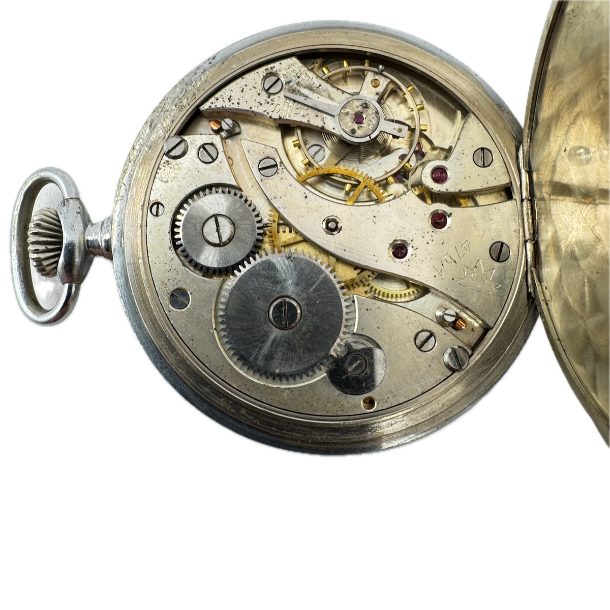 Antique 50mm Junghans 15 Jewel Mechanical Pocket Watch 47B/1 Chrome Ru ...
