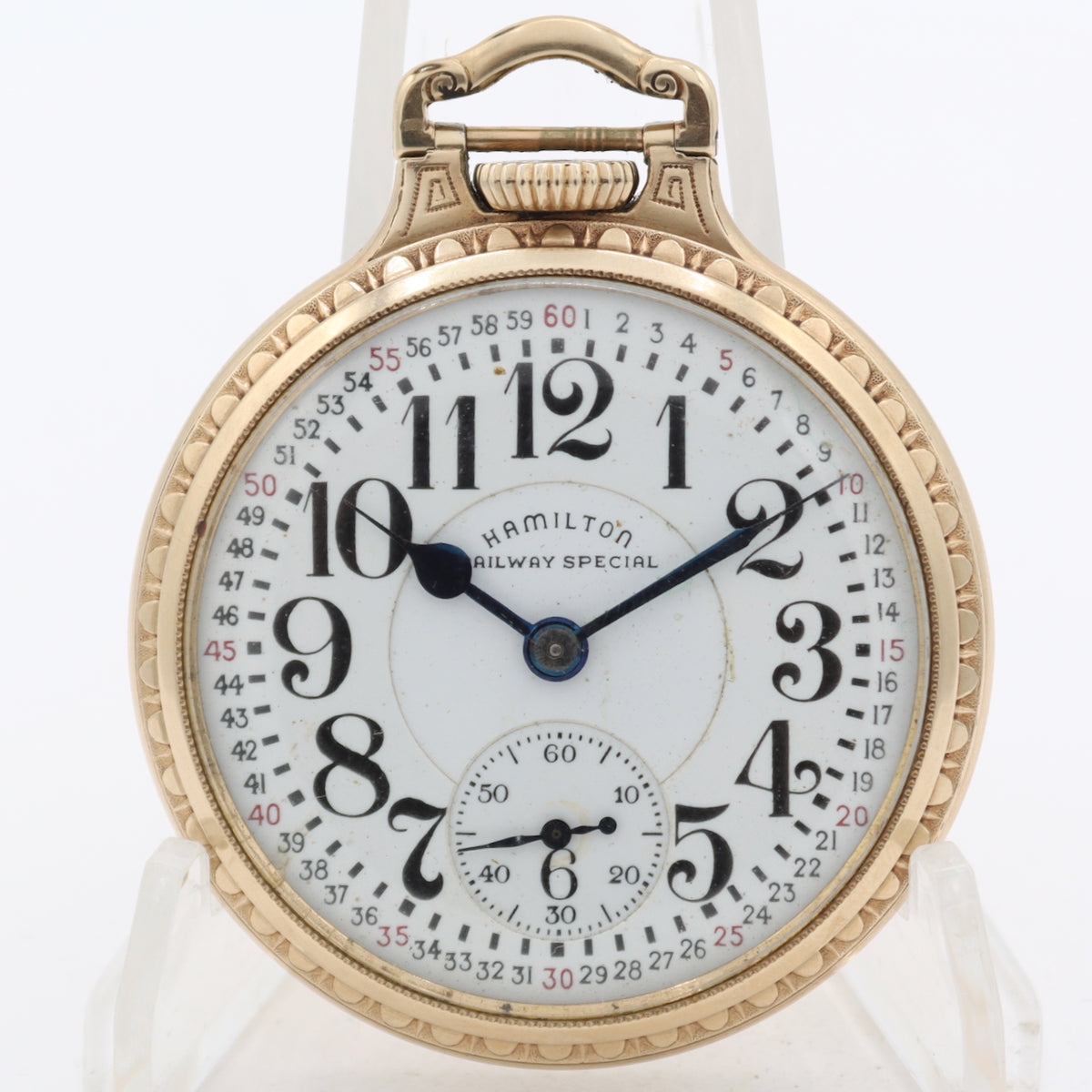 Vintage 1941 Hamilton Bar Over Crown 21j Railroad Pocket Watch 992B 10 ...