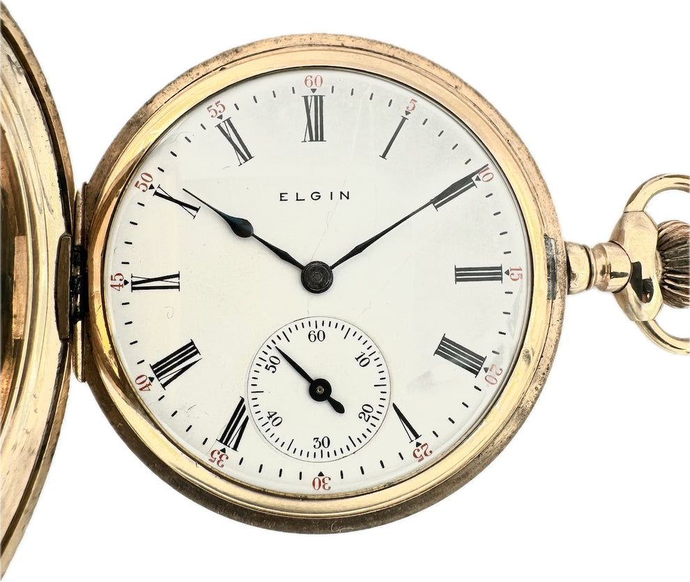 Antique 16S Elgin Sunburst Case Pocket Watch Grade 339 Gold Filled Coi ...