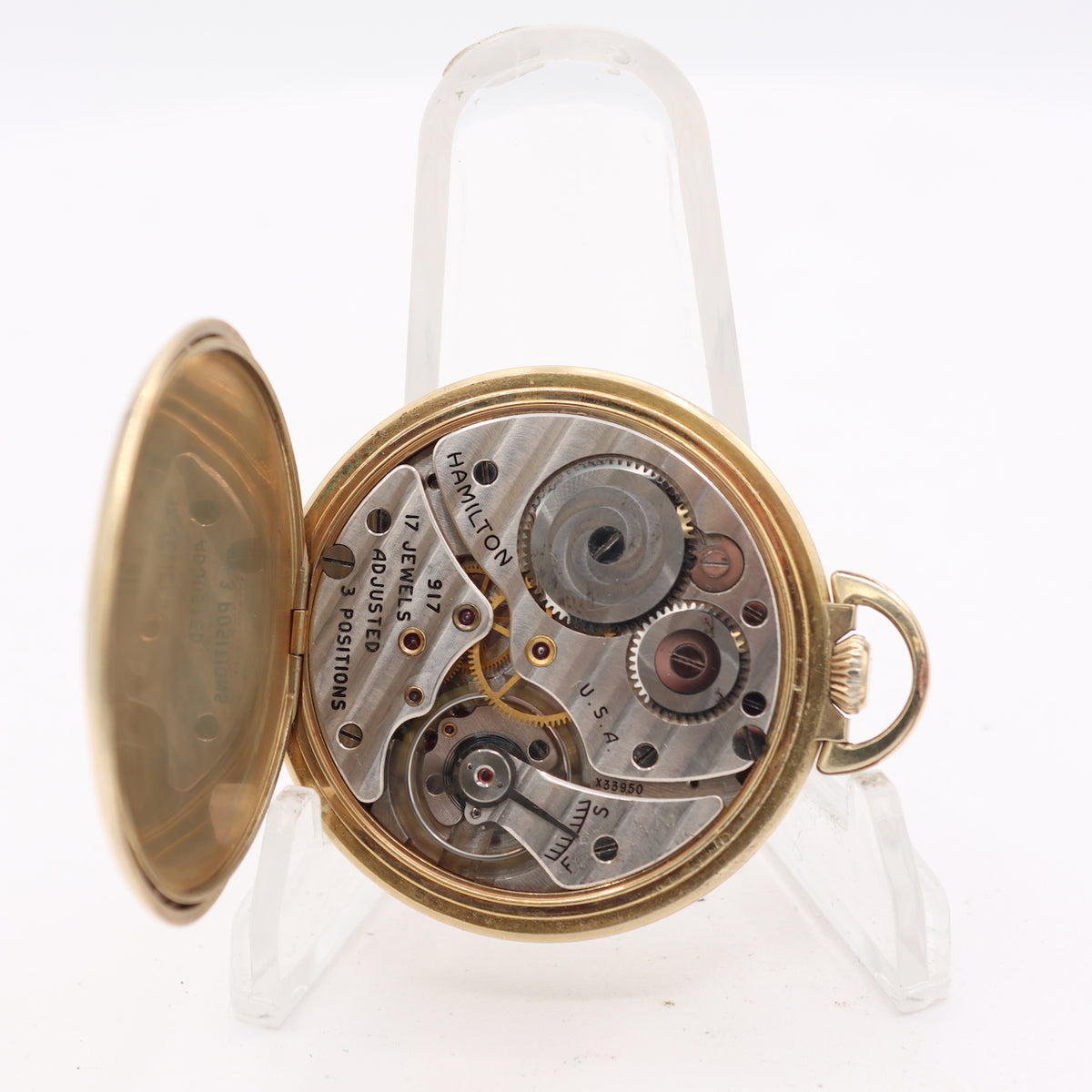 Vintage 10 Size Hamilton Mechanical Open Face Pocket Watch Grade 917 1 ...