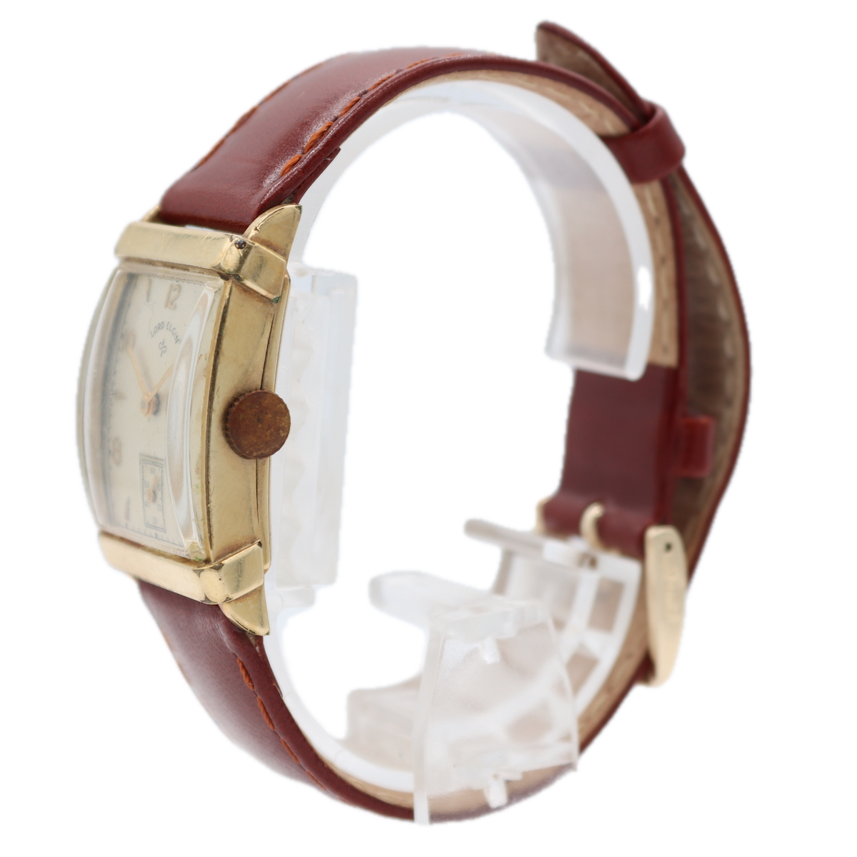 Vintage 21mm Lord Elgin 4615 Rectangular Men's Mechanical Wristwatch 6 ...