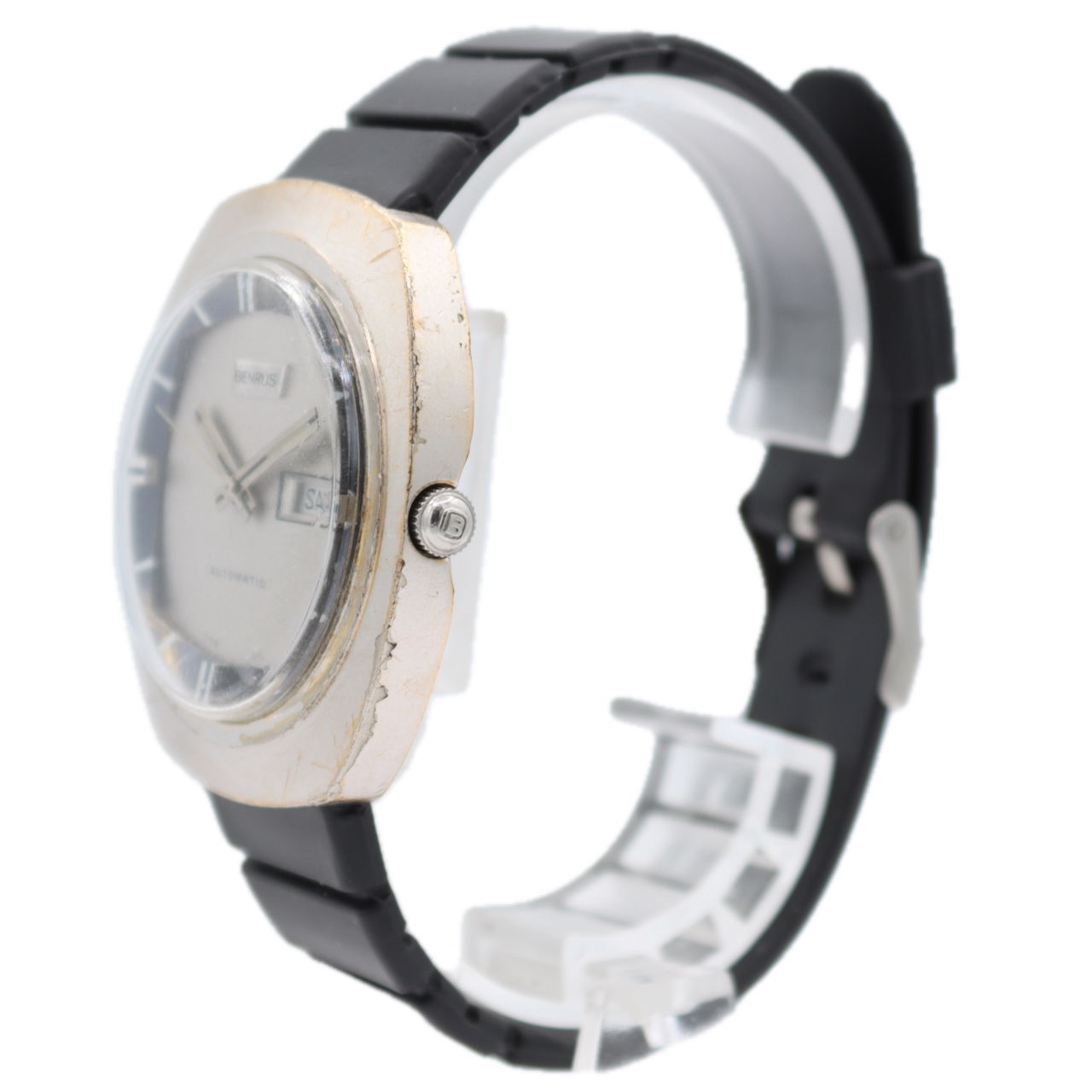 Vintage 38.5mm Benrus 7138.410 TV Dial Men's Automatic Wristwatch Chro ...