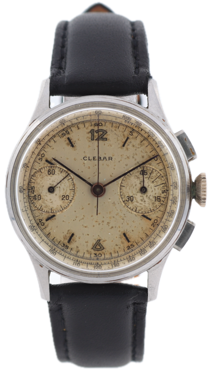 Vintage Clebar Bi Compax Men's Chronograph Wristwatch Swiss Stainless ...