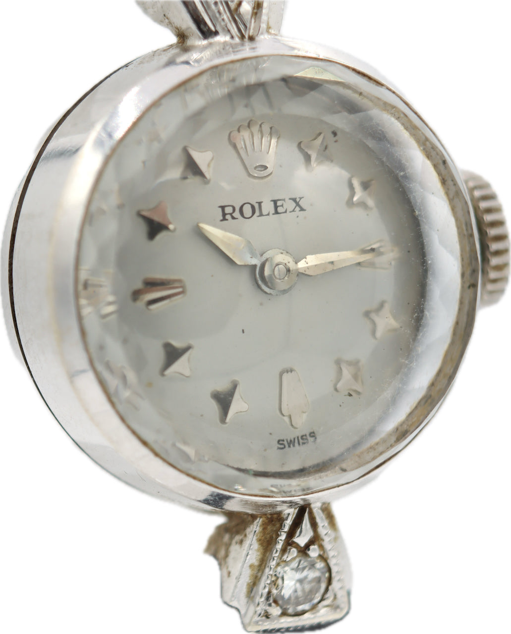 Vintage 15mm Rolex Star Dial Ladies Mechanical Wristwatch 1400 14k Whi ...