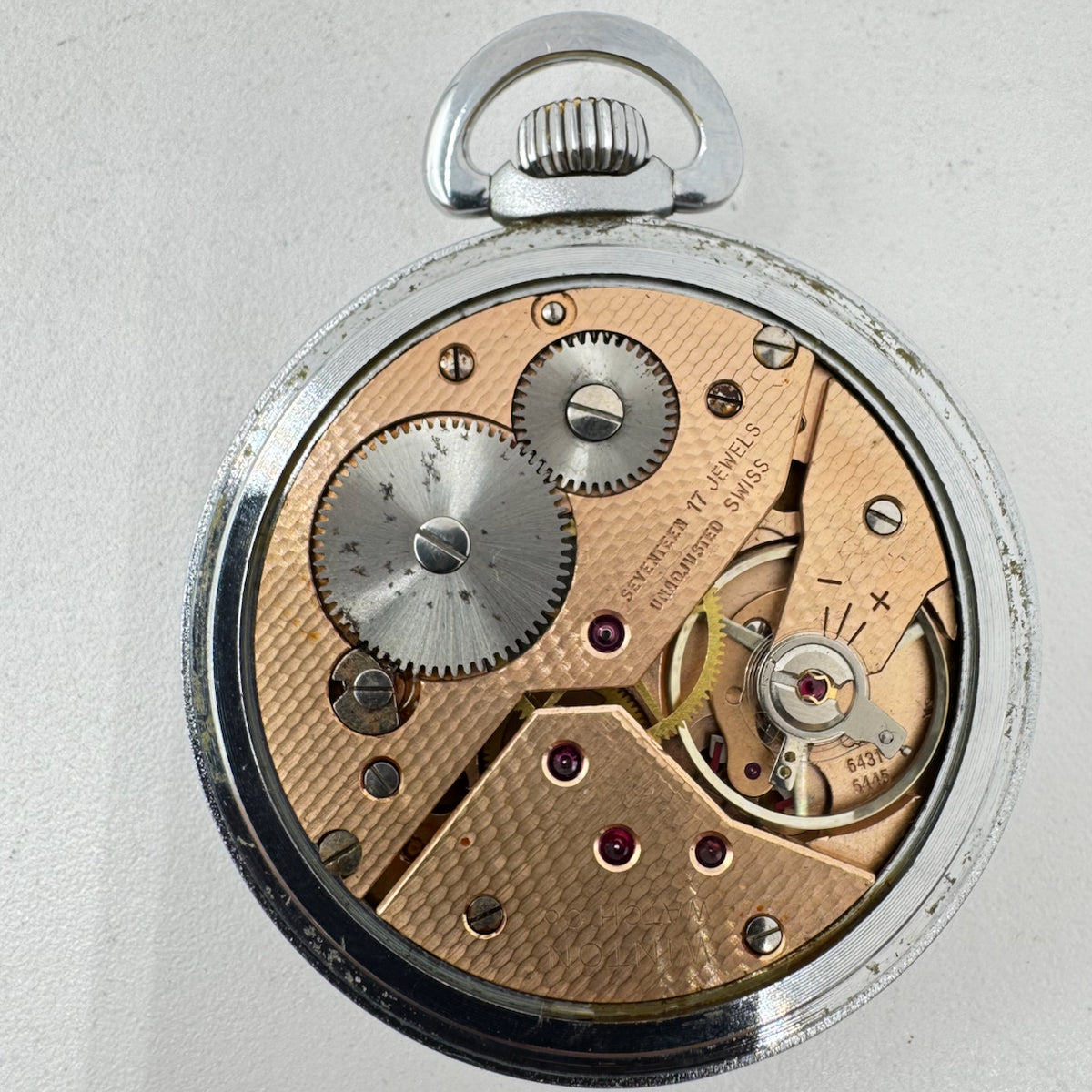 Antique 49.5mm Wight Railroad Style Mechanical Pocket Watch Unitas 644 ...