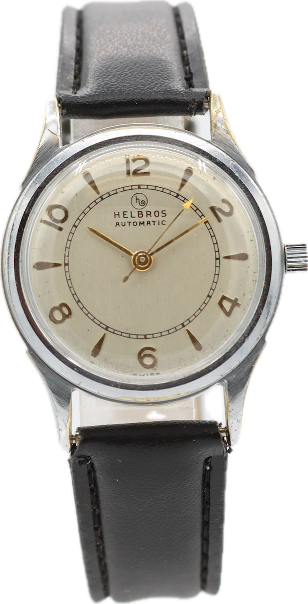 Vintage 32mm Helbros 8601 Men's Bumper Automatic Wristwatch Swiss Stee ...