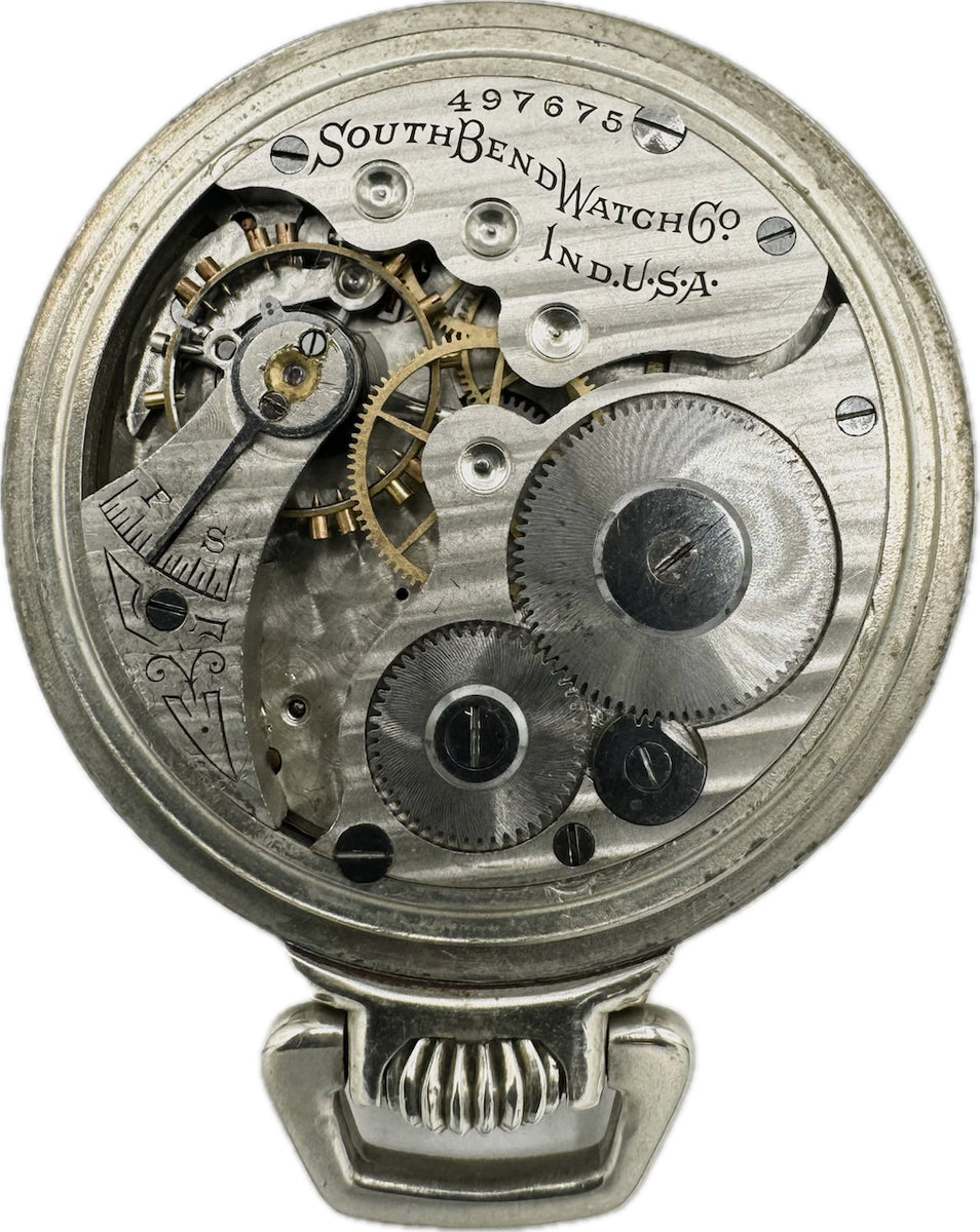 Antique 16S South Bend Railroad Style Case Mechanical Pocket Watch 261 ...