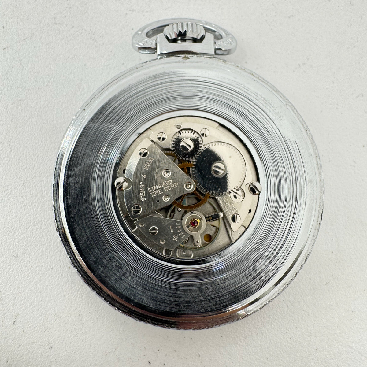 Antique 49.5mm Vantage Mickey Mouse Mechanical Pocket Watch Chrome Pla ...