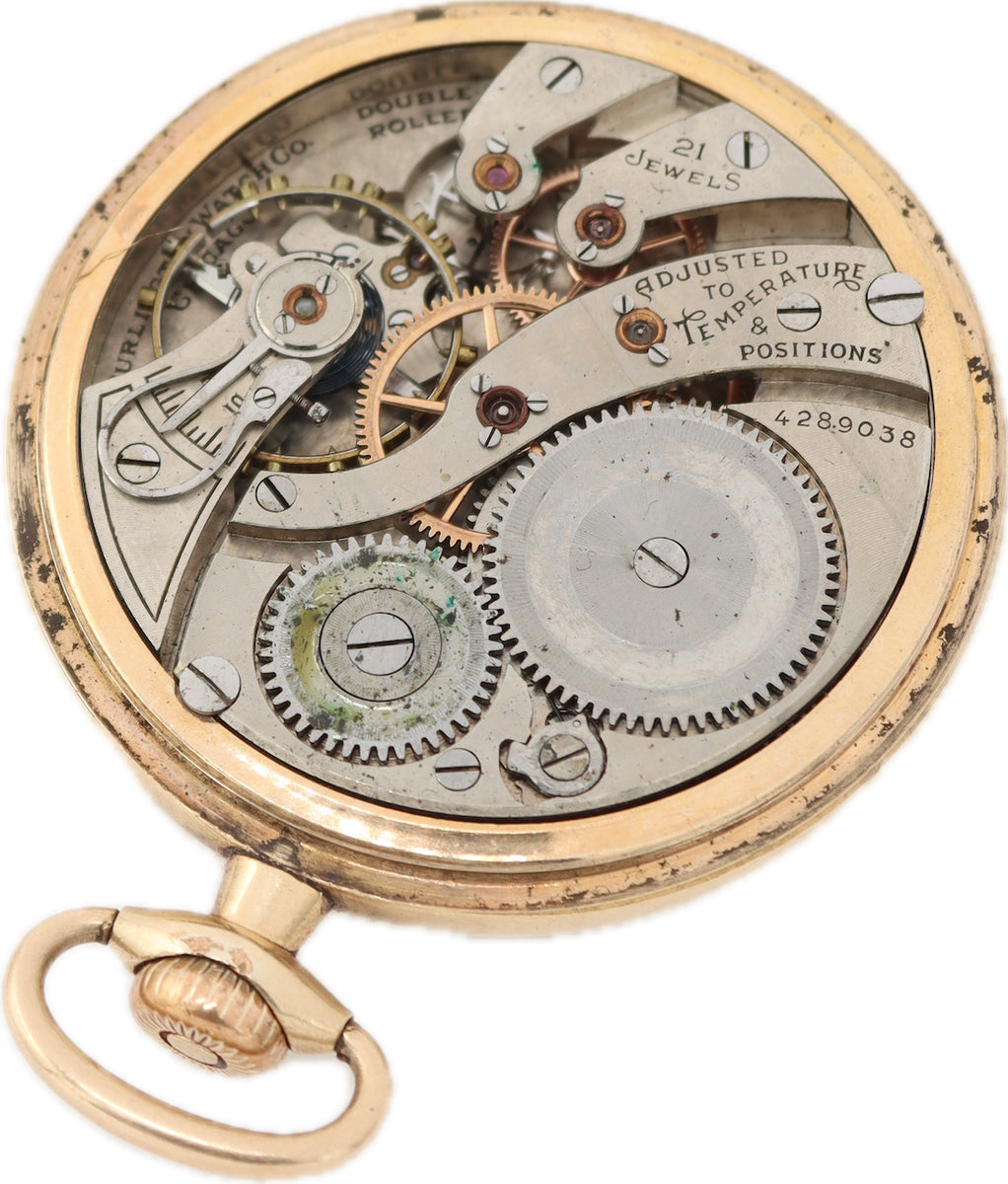 Antique 16S Burlington Montgomery Mechanical Pocket Watch Grade 107 14 ...