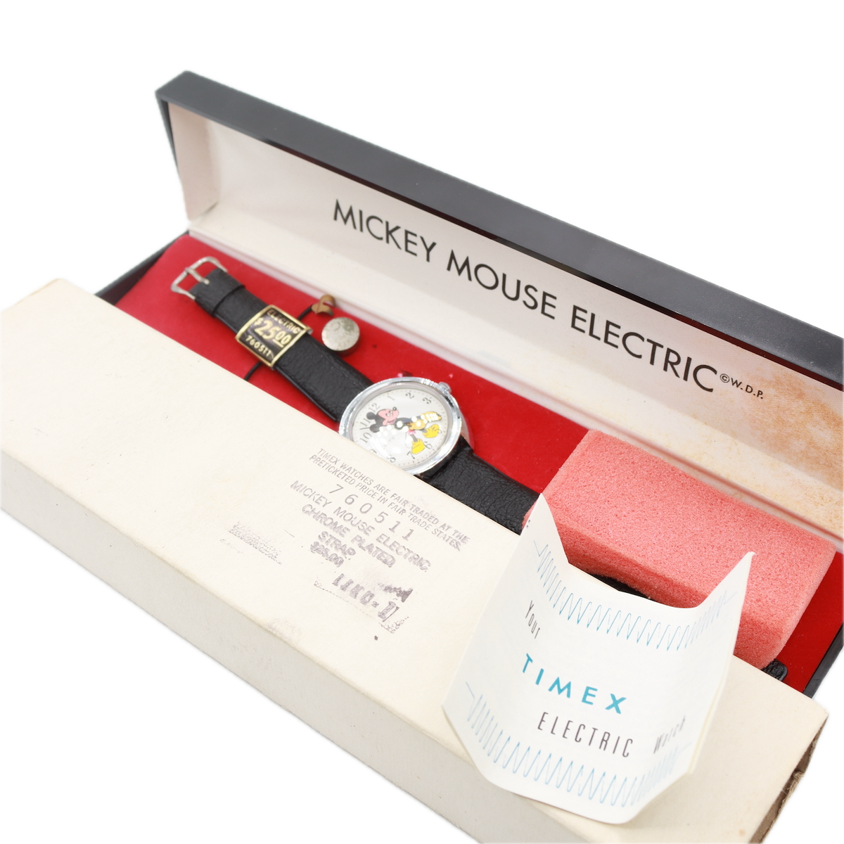 Vintage Timex Mickey Mouse Men's Electric Wristwatch USA Steel & Chrom ...