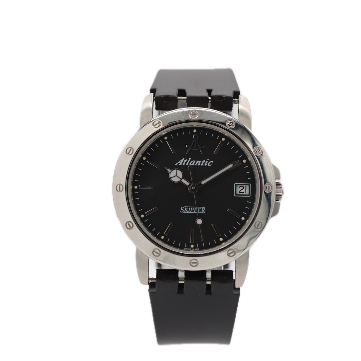 Vintage Atlantic 3404 Skipper Men's Automatic Wristwatch Swiss Stainle ...