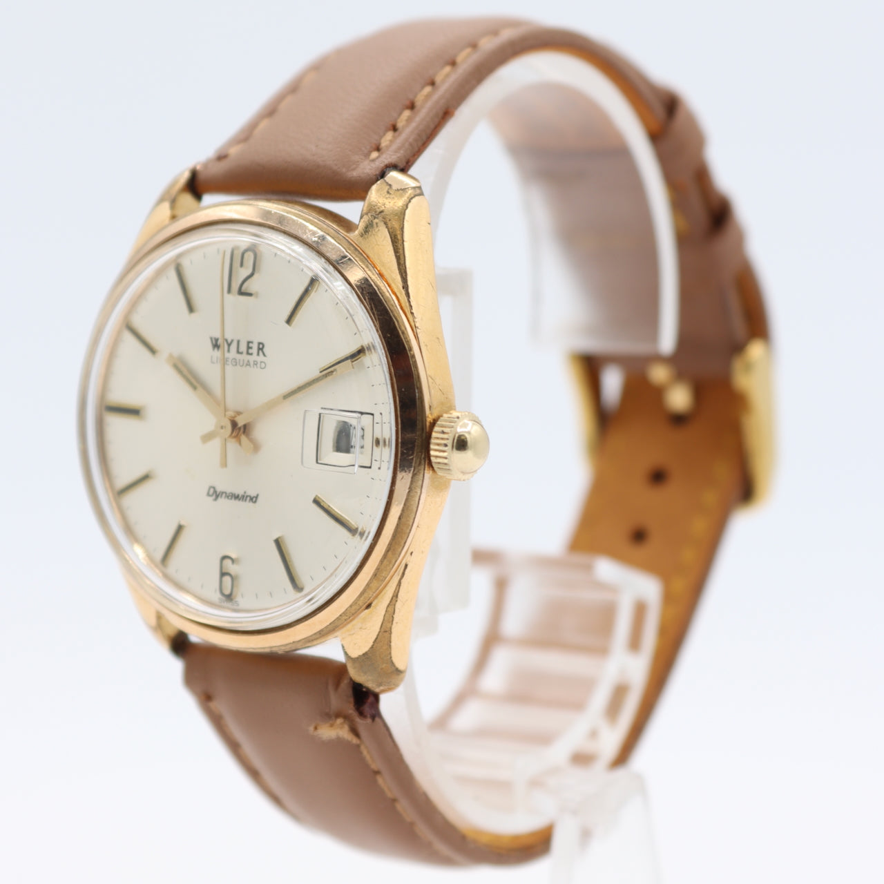 Vintage Wyler Lifeguard Men's Automatic Wristwatch Swiss Gold Tone Dyn ...