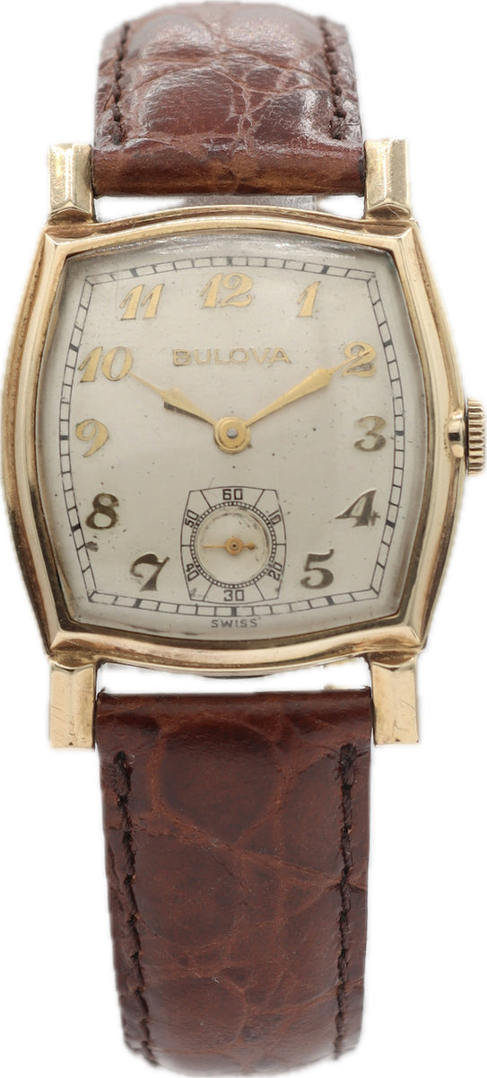 Vintage 28mm Bulova Square Art Deco Men's Mechanical Wristwatch 10BC 1 ...