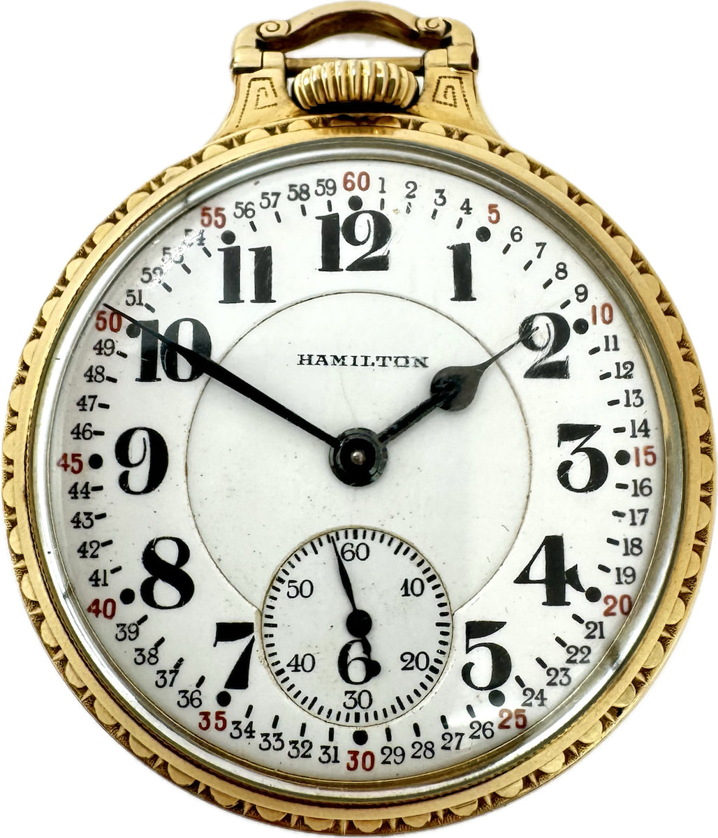 Antique 16S Hamilton Bar Over Crown Railroad Pocket Watch Grade 992B 1 ...