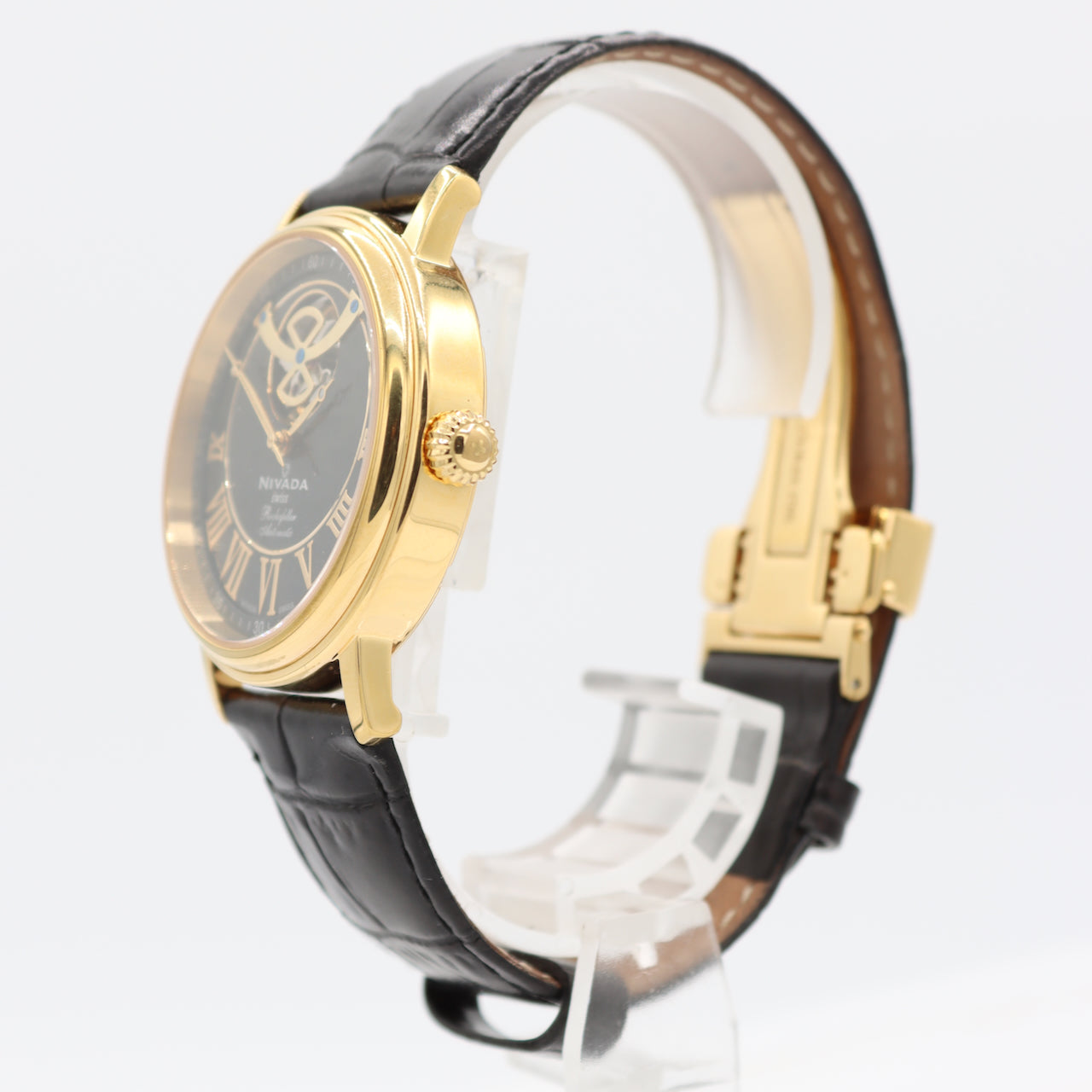 37mm Nivada Rockefeller Men's Automatic Wristwatch Swiss Steel Exposed ...