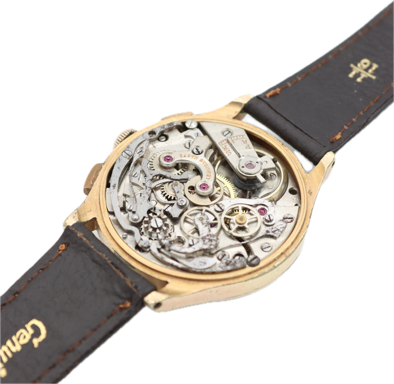 Vintage 36mm Haste w Snail Dial Men's Mechanical Chronograph Wristwatc ...