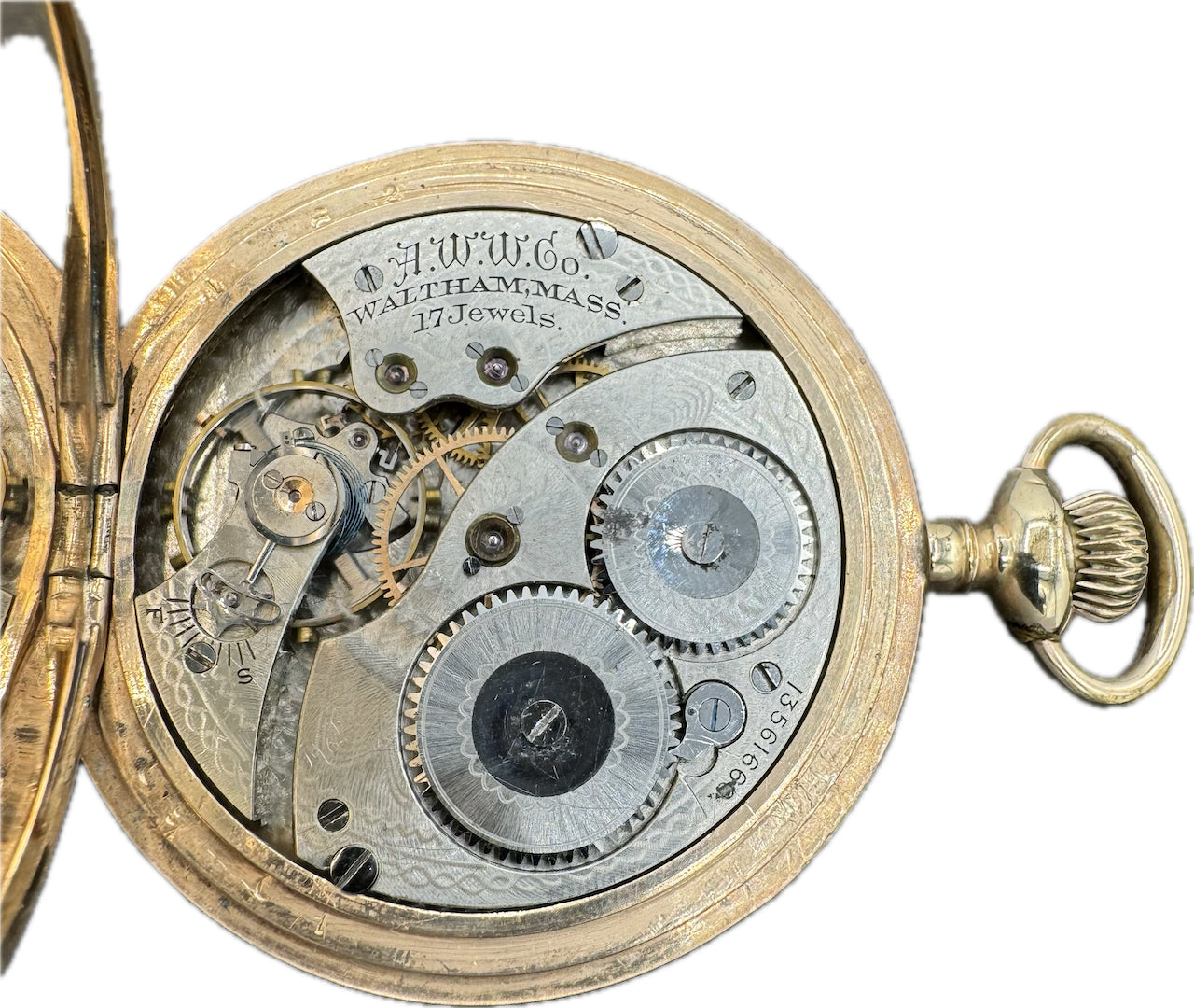 Antique 12S Waltham Tri Colored Gold Hunter Pocket Watch No. 225 14k G ...