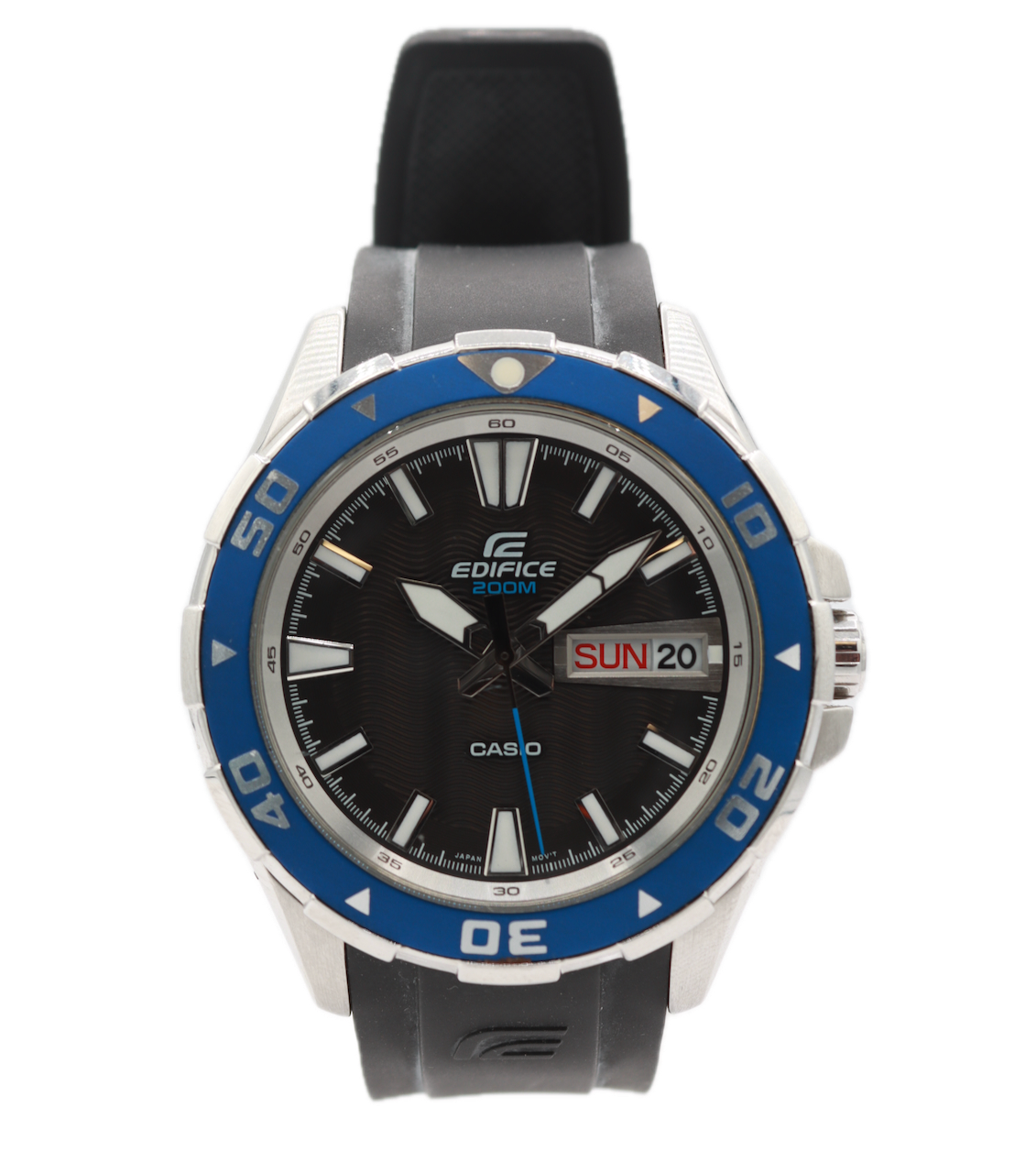 Casio EFM100 Blue Edifice Daydate Diver Men's Quartz Wristwatch Stainl ...