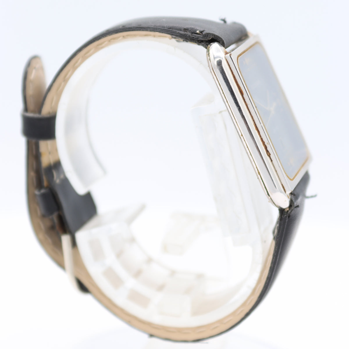 Vintage Bucherer Blue Tank Date Ladies Quartz Wristwatch Swiss Steel ...