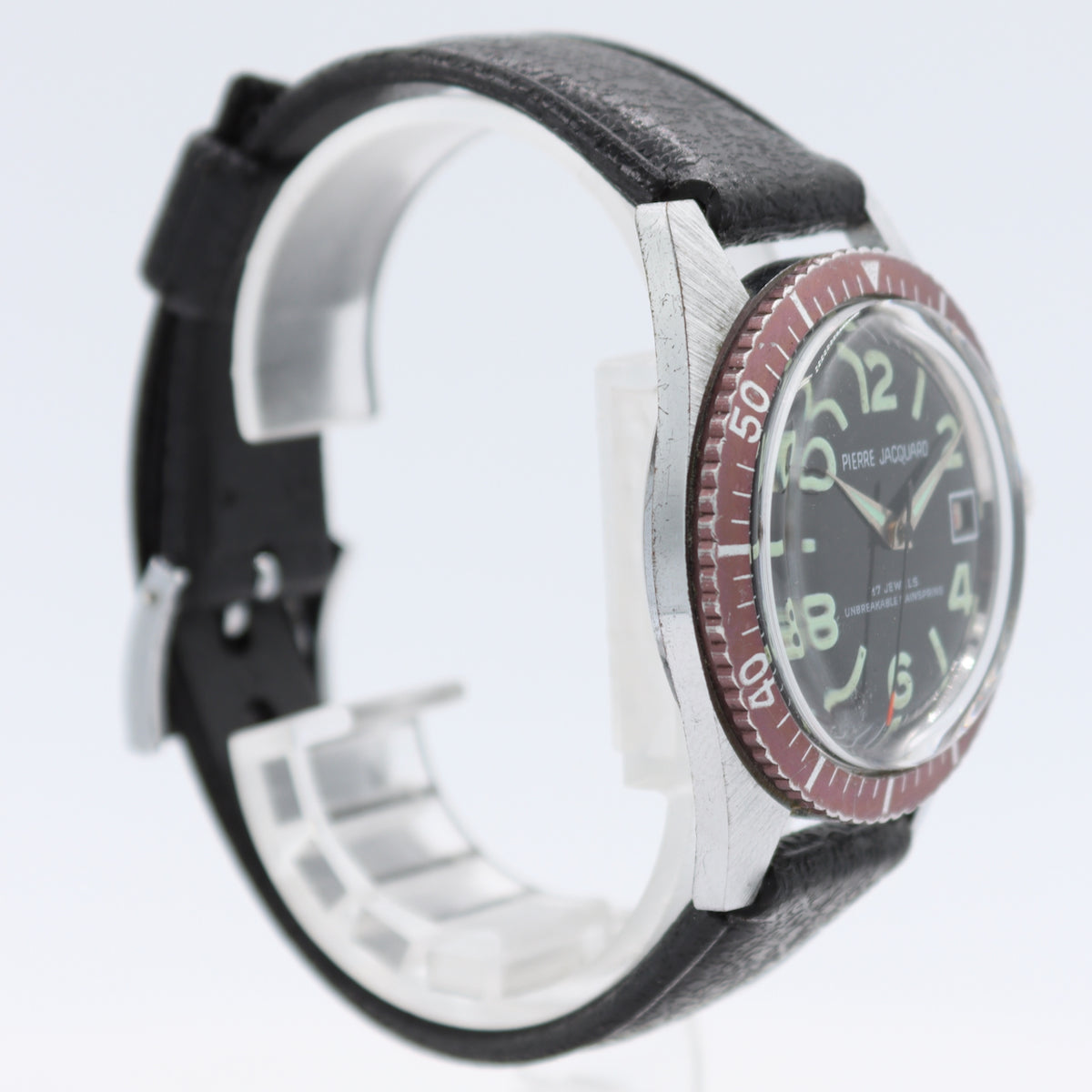 Vintage 37mm Pierre Jacquard Diver 17 Jewel Men's Mechanical Wristwatc ...