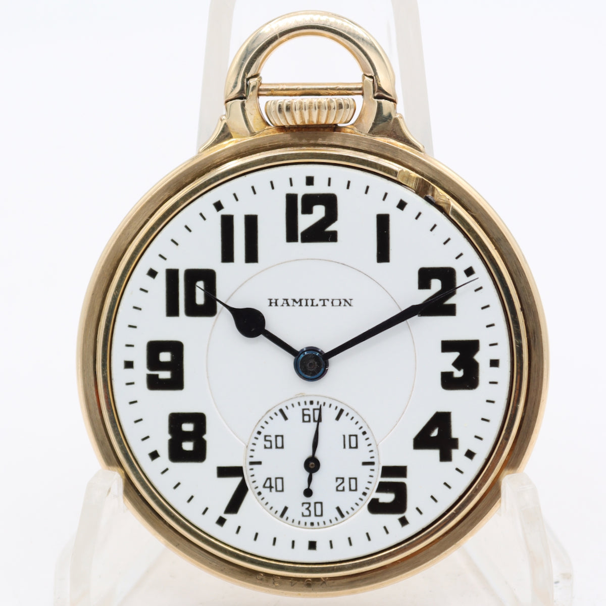 Vintage 1939 Hamilton Bar Over Crown 21j Railroad Pocket Watch 992E 10 ...