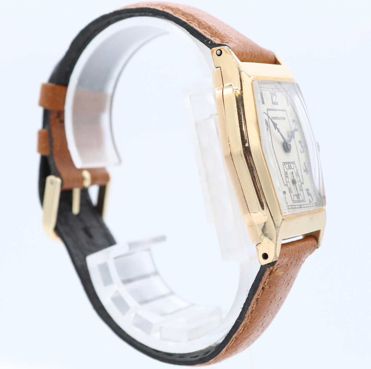 Vintage 27mm Hamilton Turner Men's Mechanical Wristwatch 987E 10k Gold ...