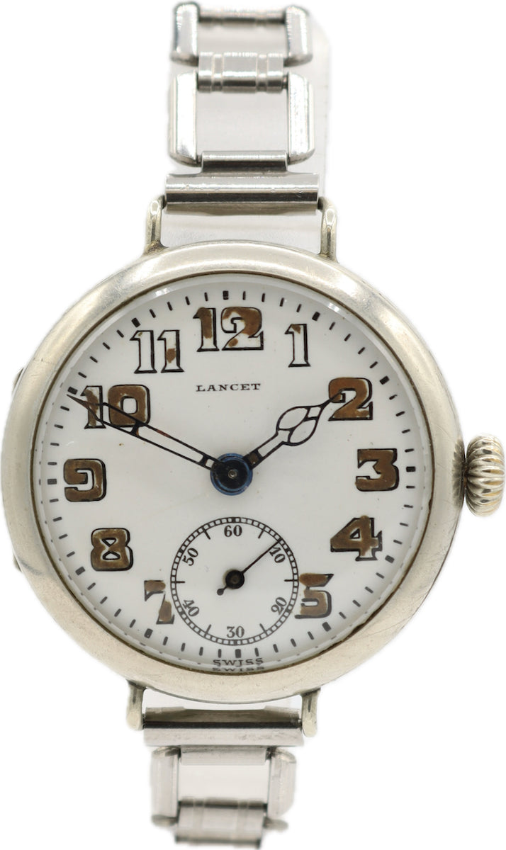 Vintage 33mm Lancet World War 1 Trench Men's Mechanical Wristwatch Swi ...