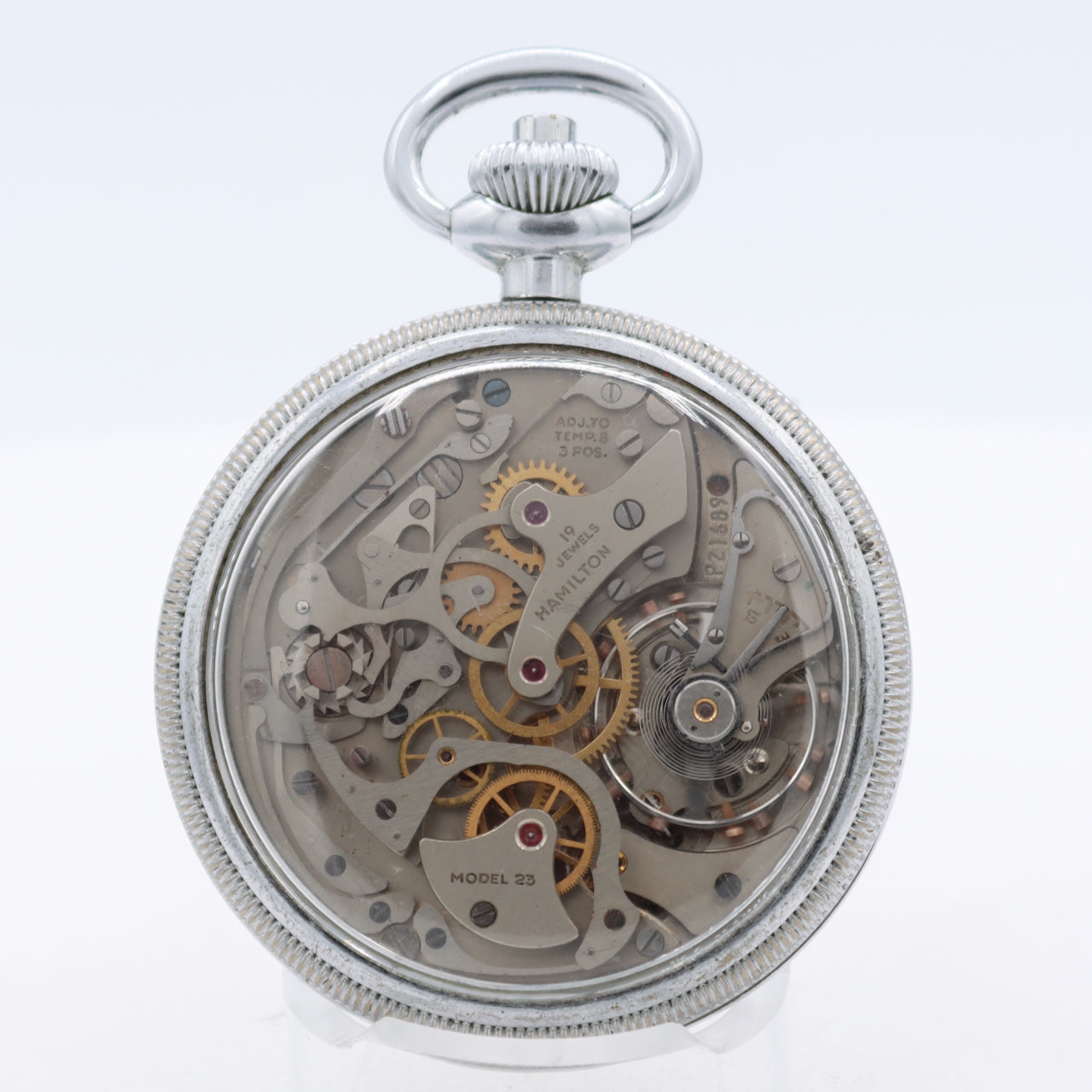 Vintage 1944 Hamilton Military Issue Chronograph Pocket Watch Model 23 ...