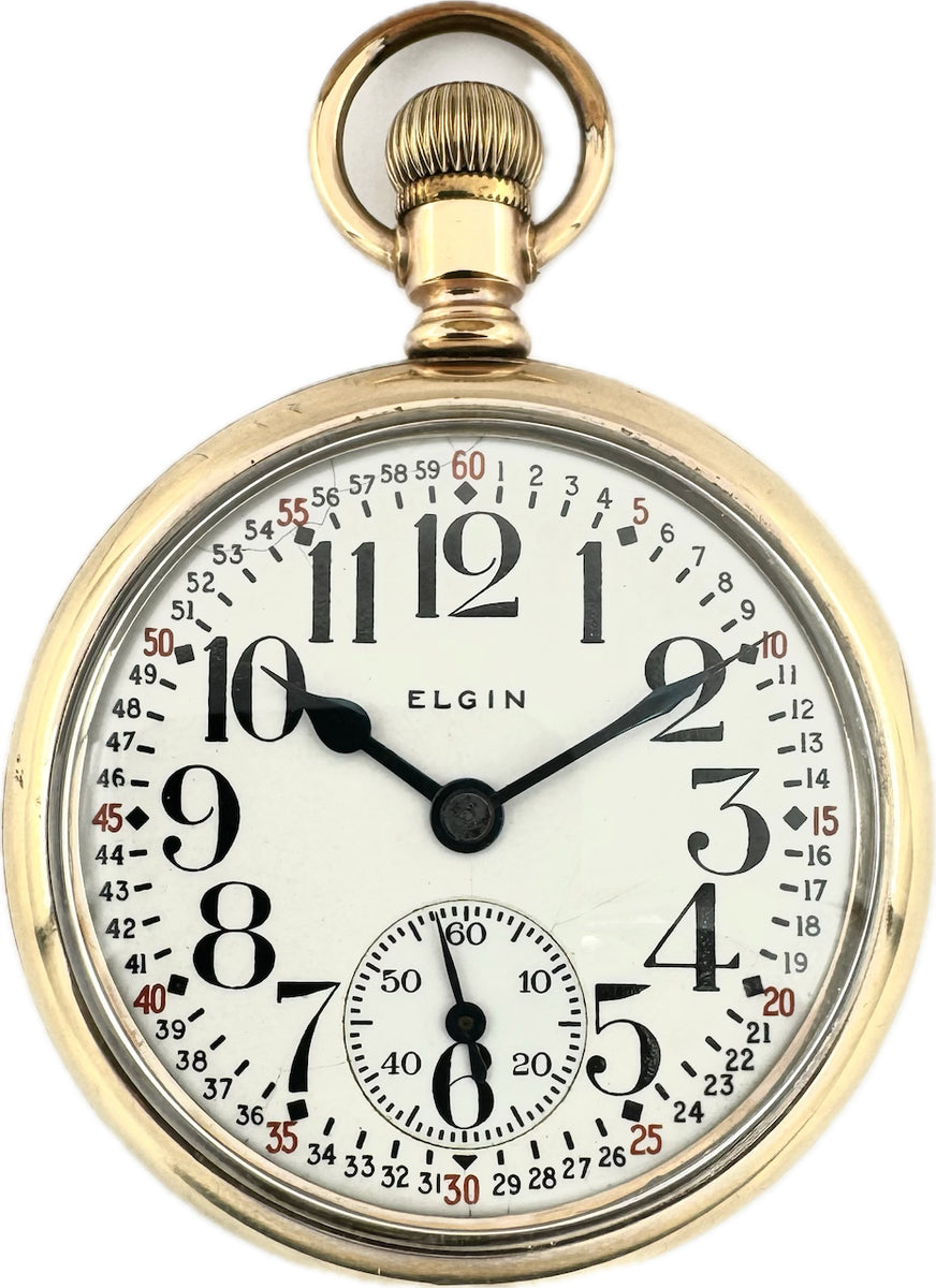 Antique 16 Size Elgin Father Time Montgomery Railroad Pocket Watch 388 ...