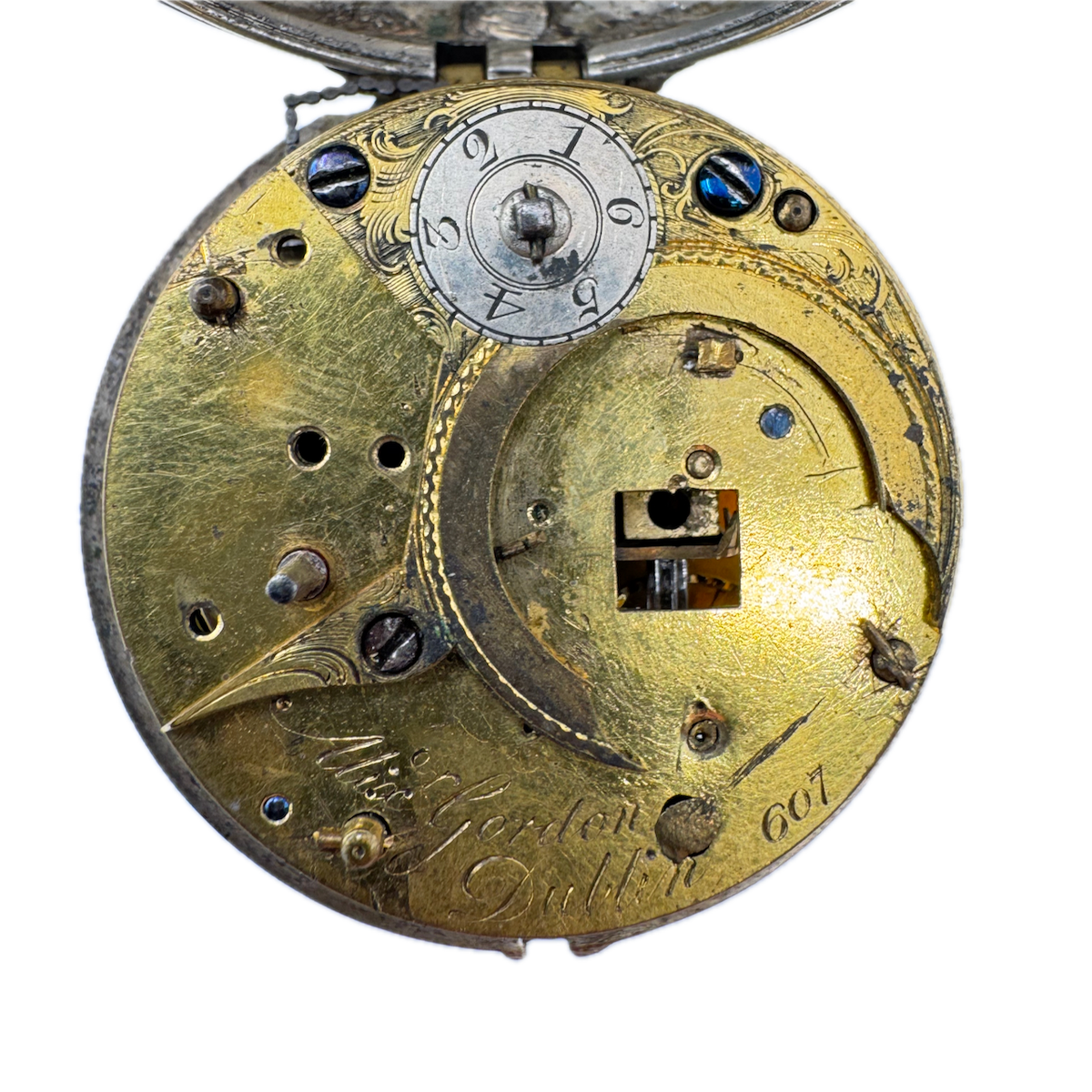 Antique 50mm Alix Gordon Dublin Key Wind Fusee Pocket Watch Pair Case ...