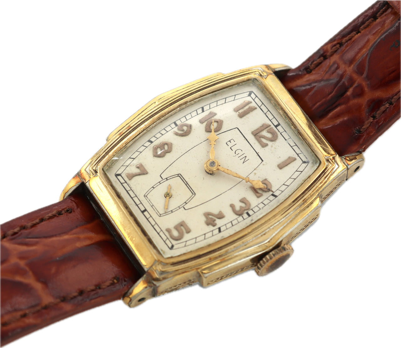 Vintage Elgin Men's Mechanical Wristwatch Grade 487 10k Gold Filled Ar ...