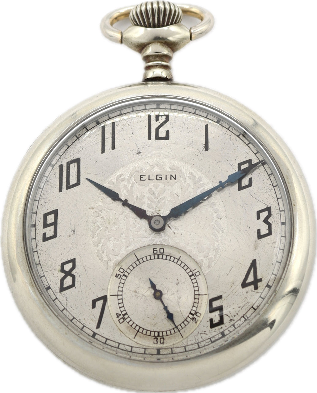 Antique 16 Size Elgin Mechanical Open Face Pocket Watch Grade 387 Silv ...