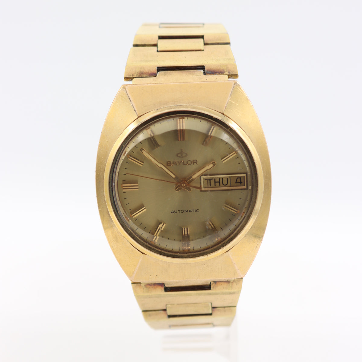 Vintage 36mm Baylor Day Date Men's Automatic Wristwatch AS5206 Swiss G ...