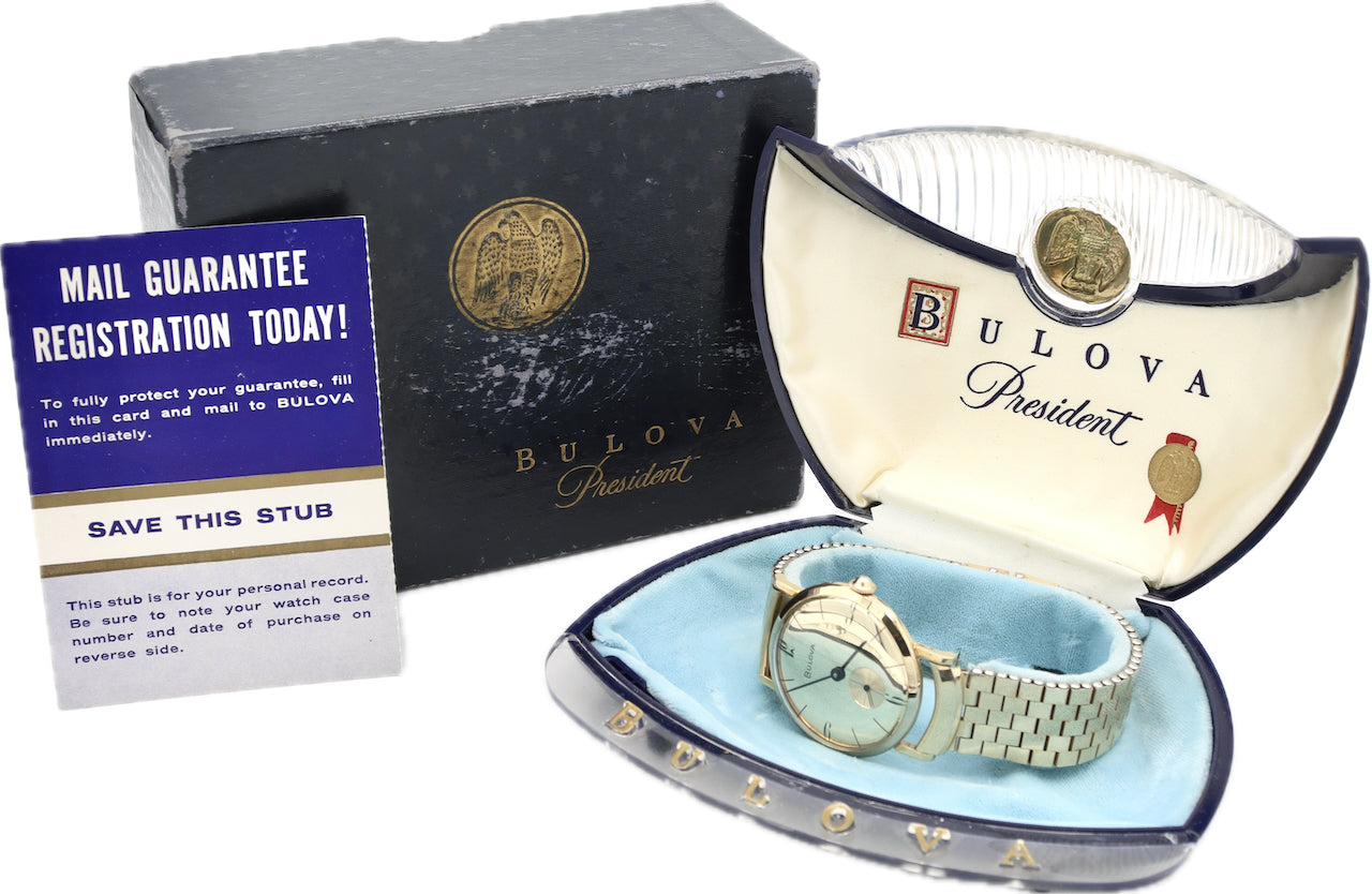 Vintage 32mm 1958 Bulova President Men's Mechanical Wristwatch USA Ful ...