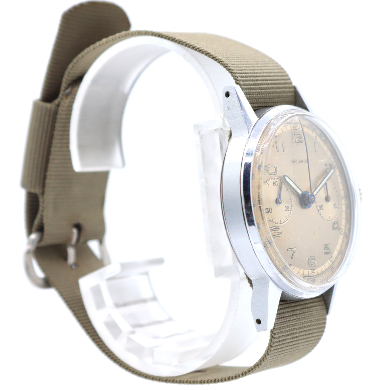 Vintage 35mm Helbros Military Style Men's Chronograph Wristwatch Lande ...