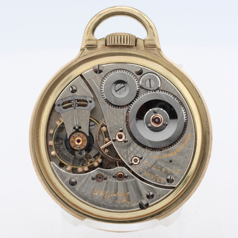 Antique 16s Elgin Veritas Up Down Wind Indicator 23j Railroad Pocket W ...