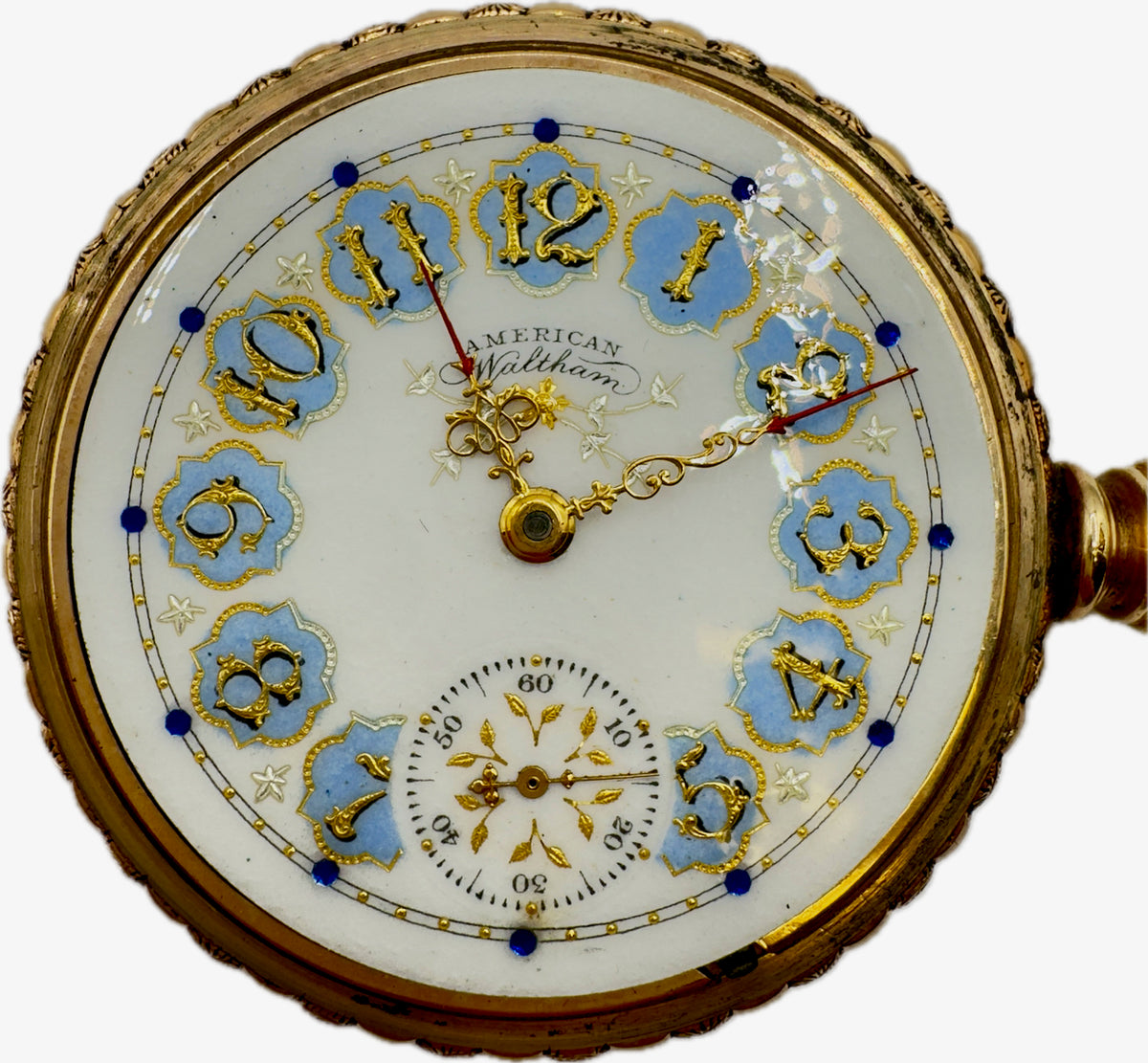Antique 18S Waltham O'Hara Dial & Scalloped Case Pocket Watch 84 Gold ...