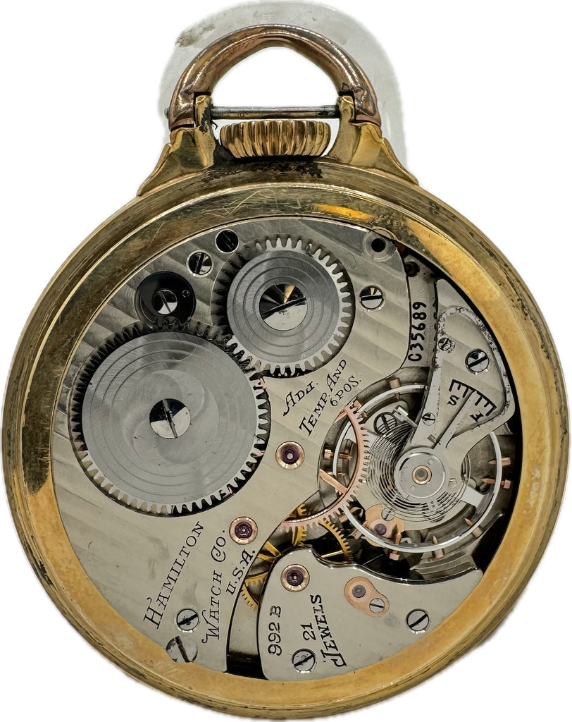 Antique 16S Hamilton Railway Special Bar Over Crown Pocket Watch 992B ...