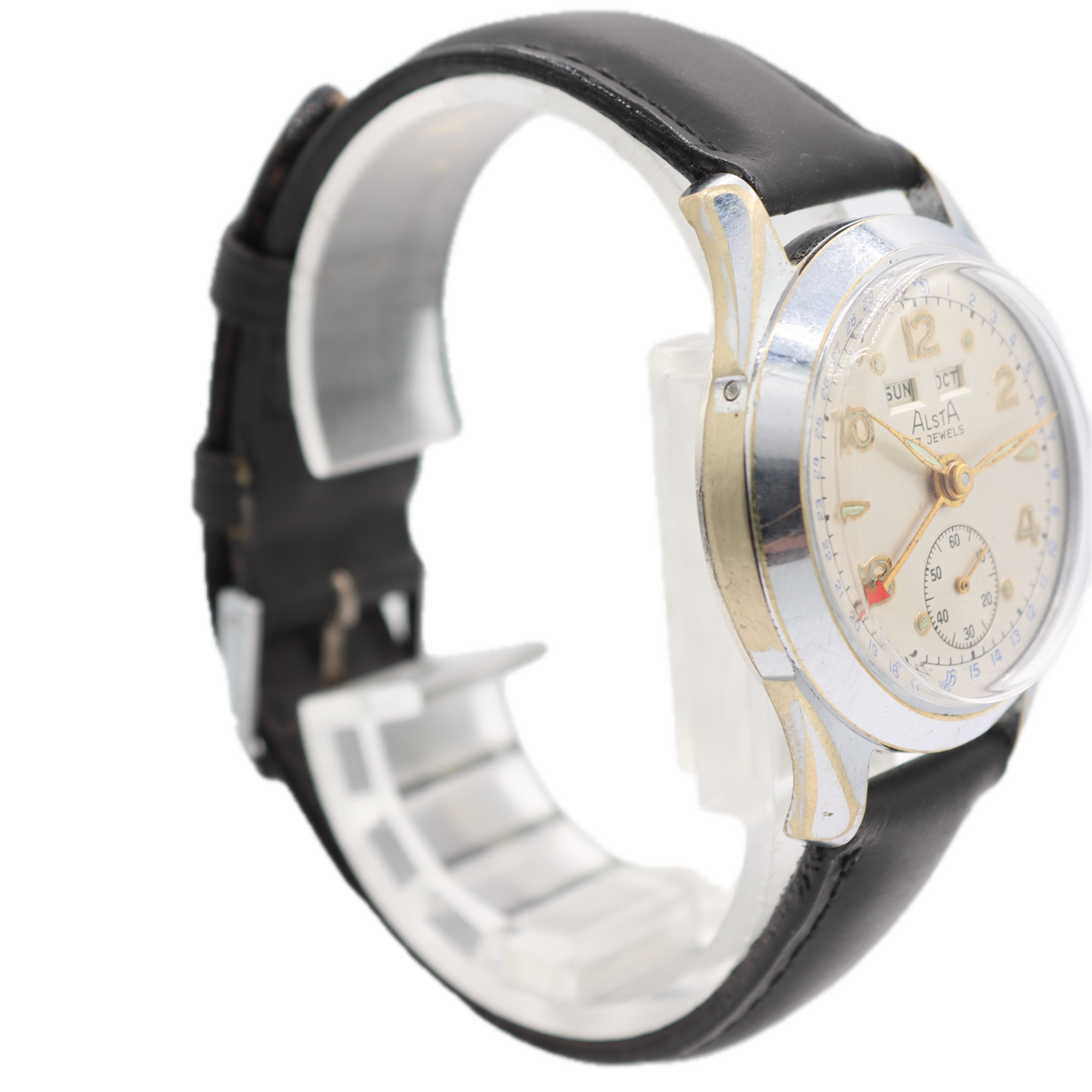 Vintage 31mm Alsta 837 Triple Calendar Men's Mechanical Wristwatch 203 ...