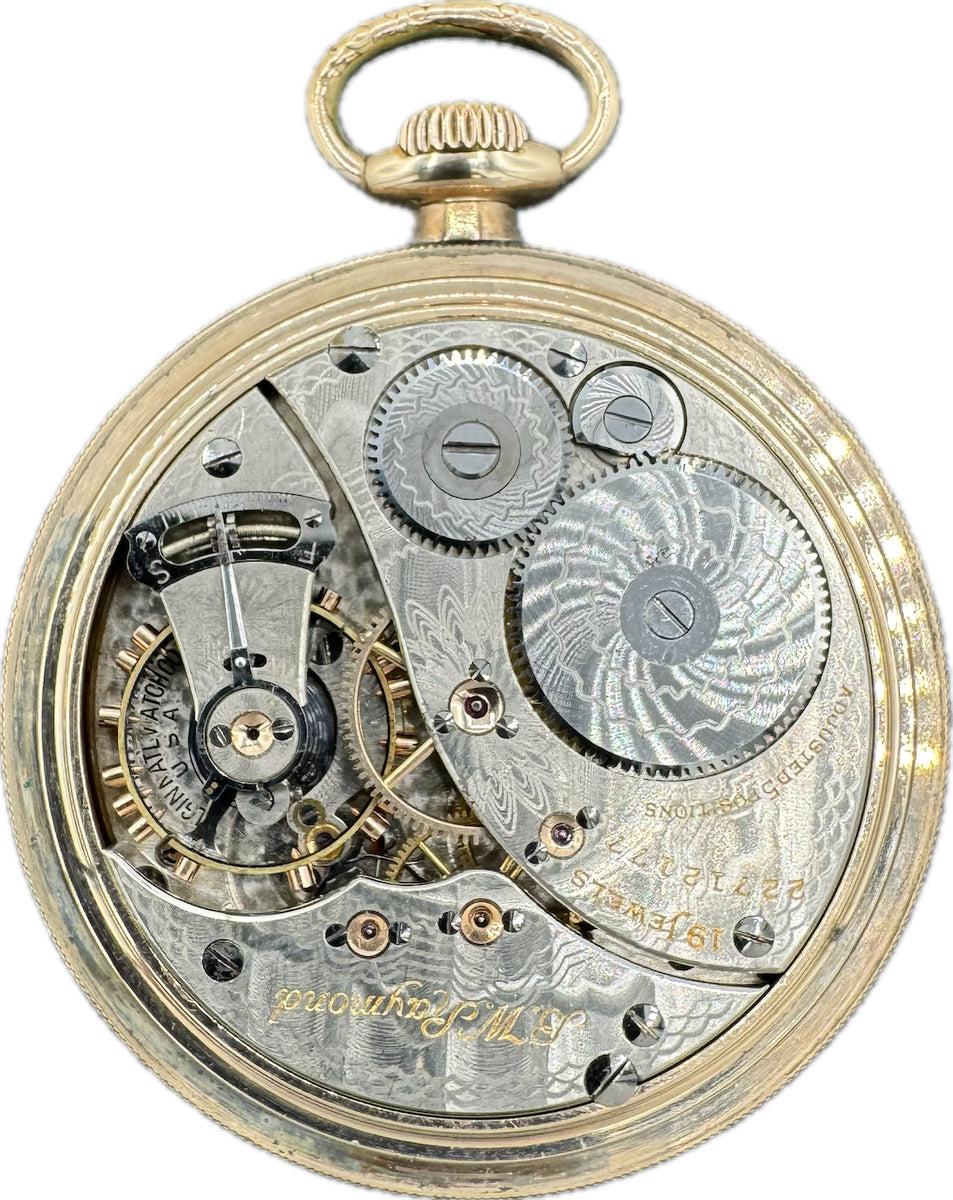 Antique 16S Elgin Boxcar Dial 19 Jewel Railroad Pocket Watch 455 Gold ...