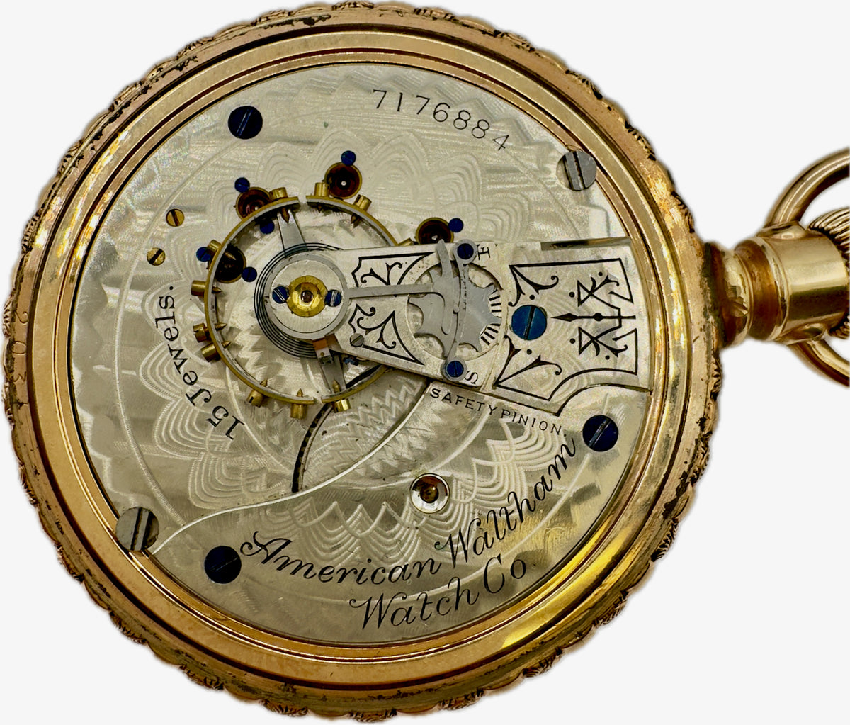 Antique 18S Waltham O'Hara Dial & Scalloped Case Pocket Watch 84 Gold ...