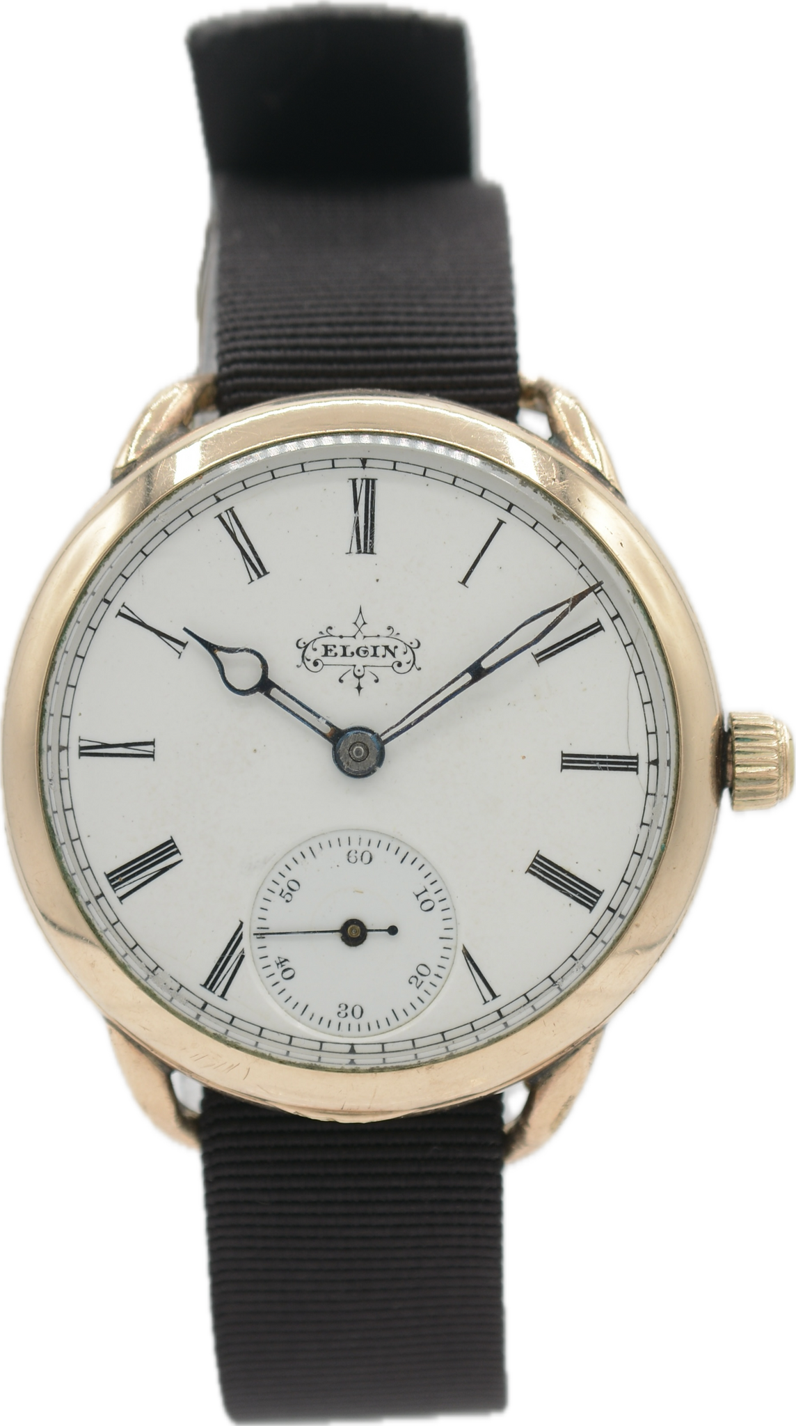 Vintage 6 Size Elgin Wire Lug Men's Mechanical Wristwatch 118 Gold Fil ...